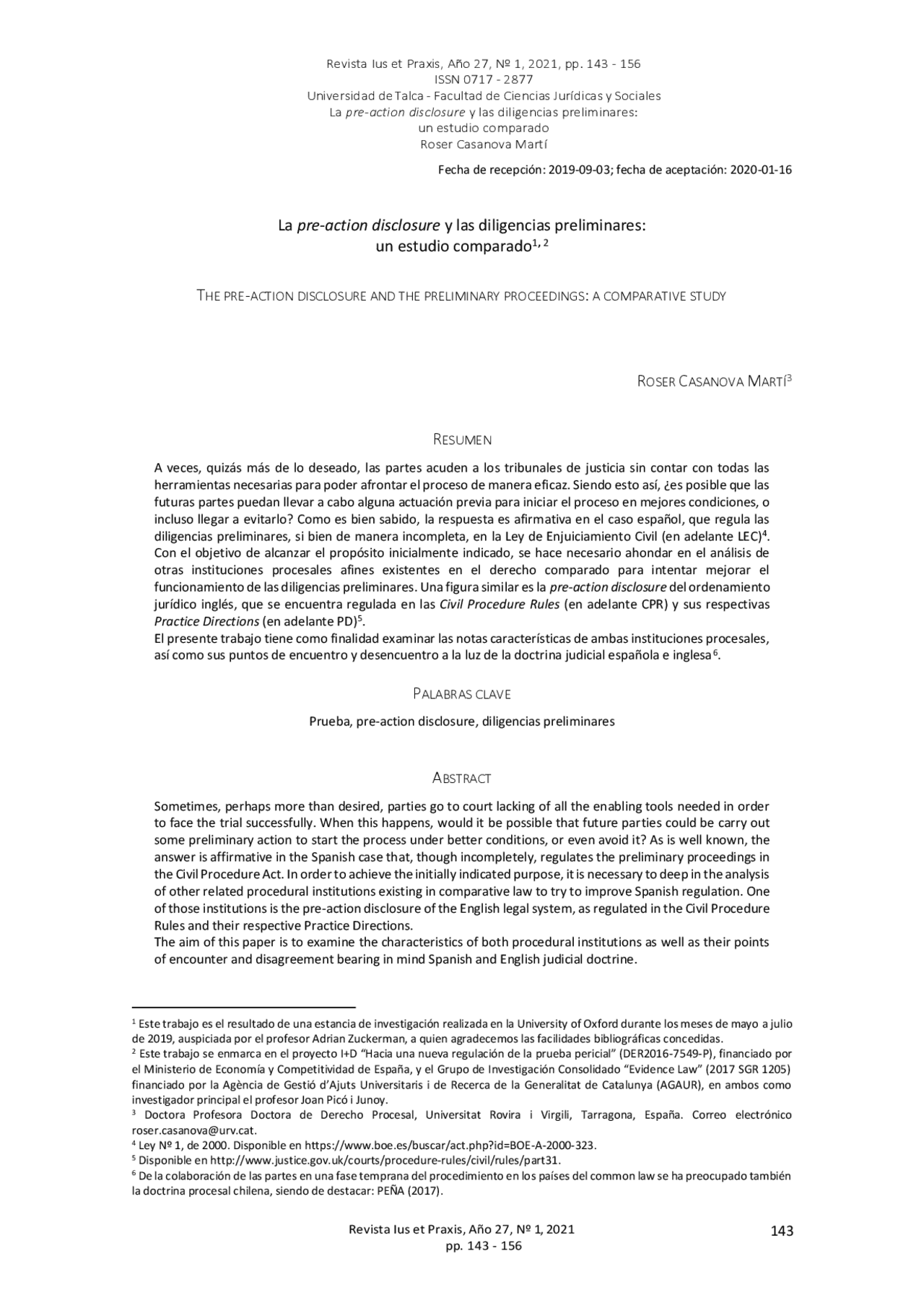 La pre-action disclosure y las diligencias preliminares | Apuntes de ...