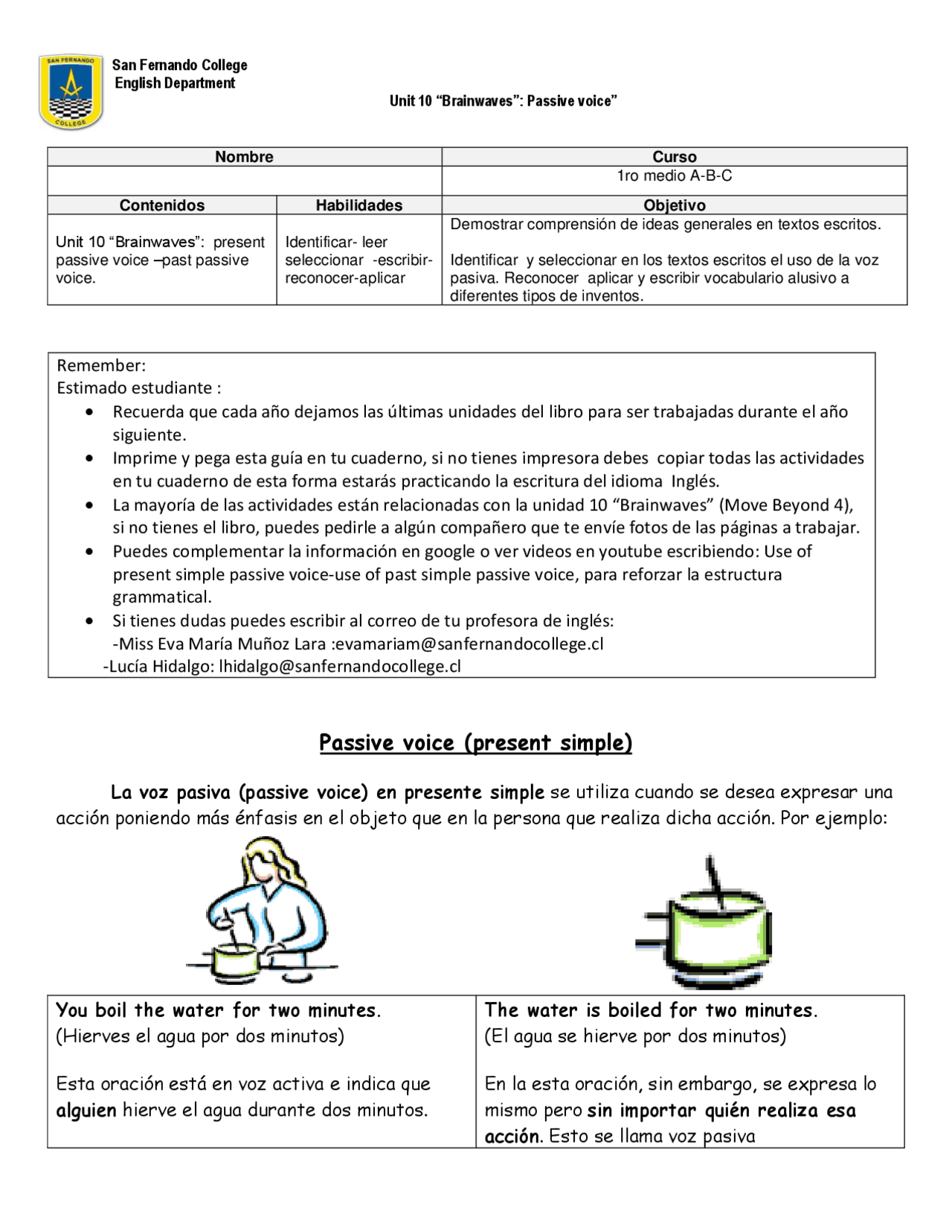 Passive Voice Present Simple Ejercicios De Inglés Docsity