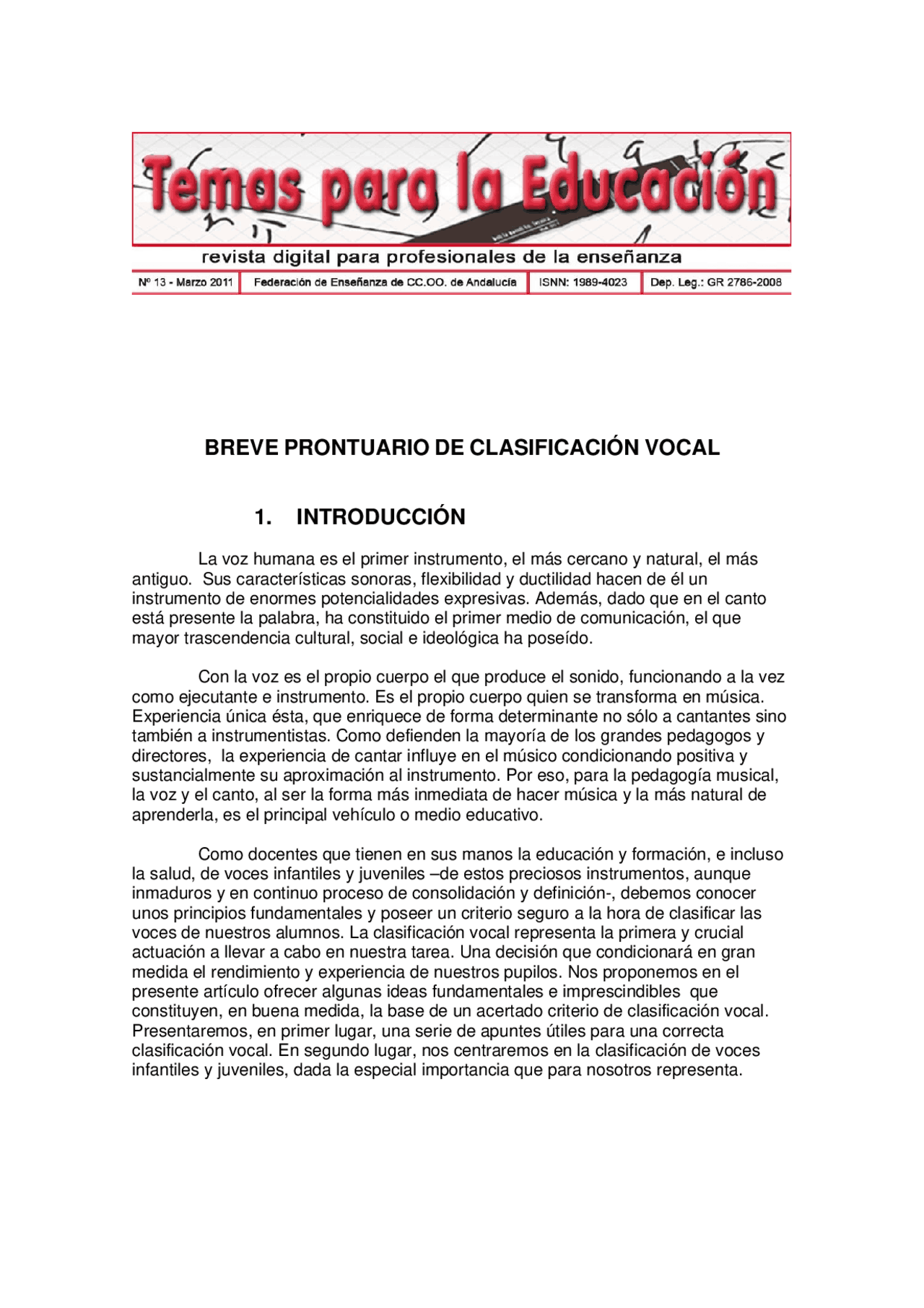 Clasificación Vocal: Tipos y Características de las Voces Infantiles y ...