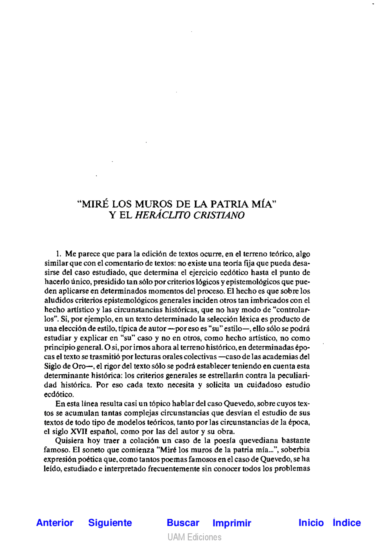 El poema 'Miré los muros de la patria mía' de Quevedo: variantes y ...