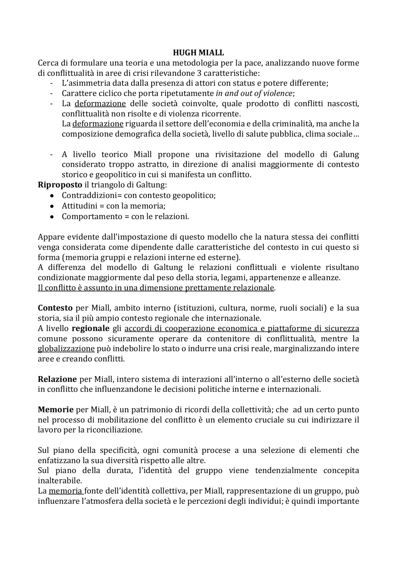 Hugh Miall- teoria dei conflitti e processi di pace | Schemi e mappe ...