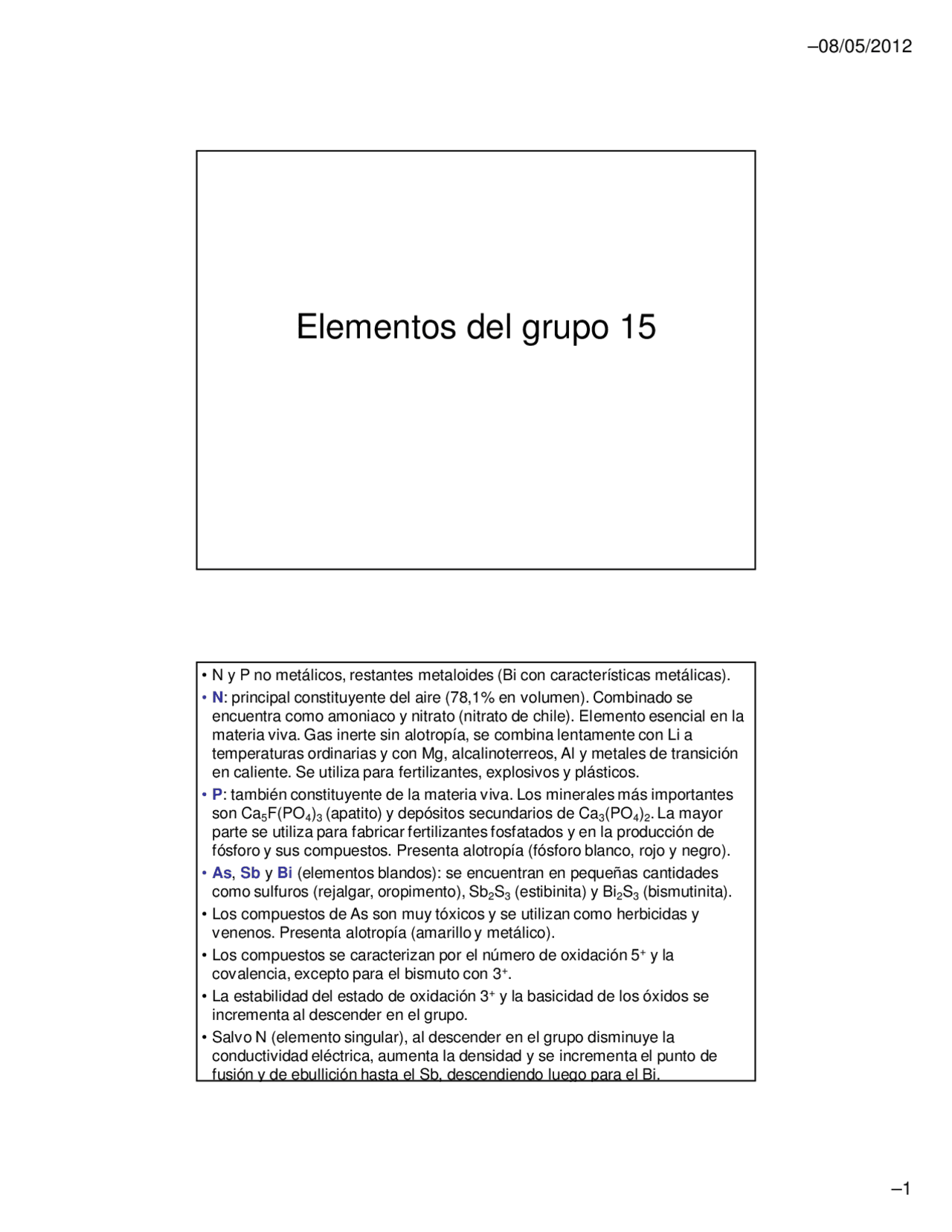 Elementos Del Grupo 15 Monografías Ensayos De Volumen Docsity