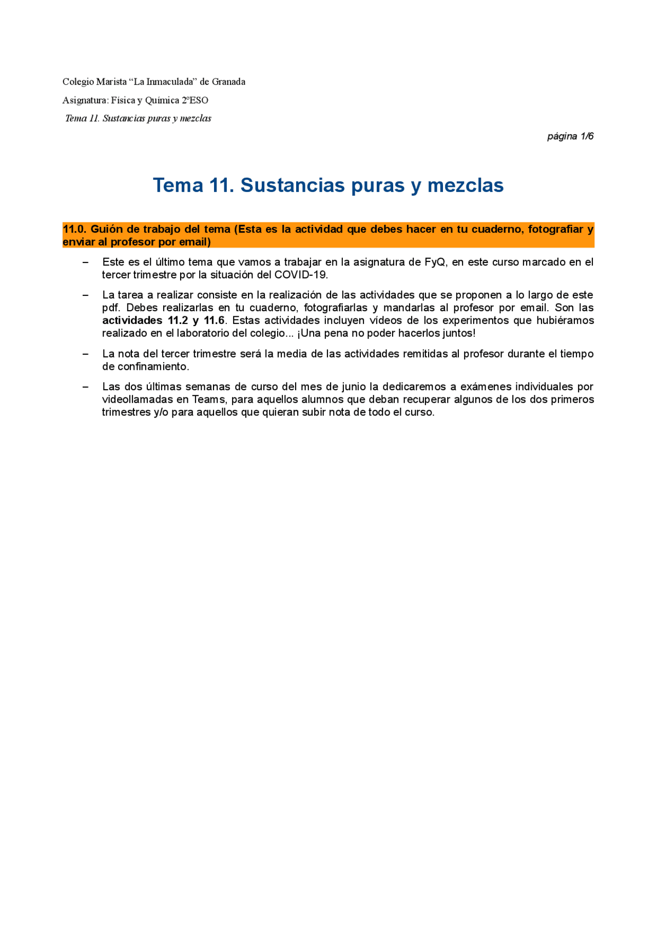 Tema 11 Sustancias Puras Y Mezclas Apuntes De Química Docsity