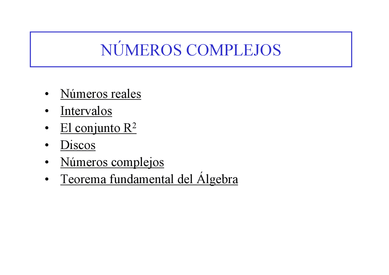NÚmeros Complejos Slides De Matemática Docsity