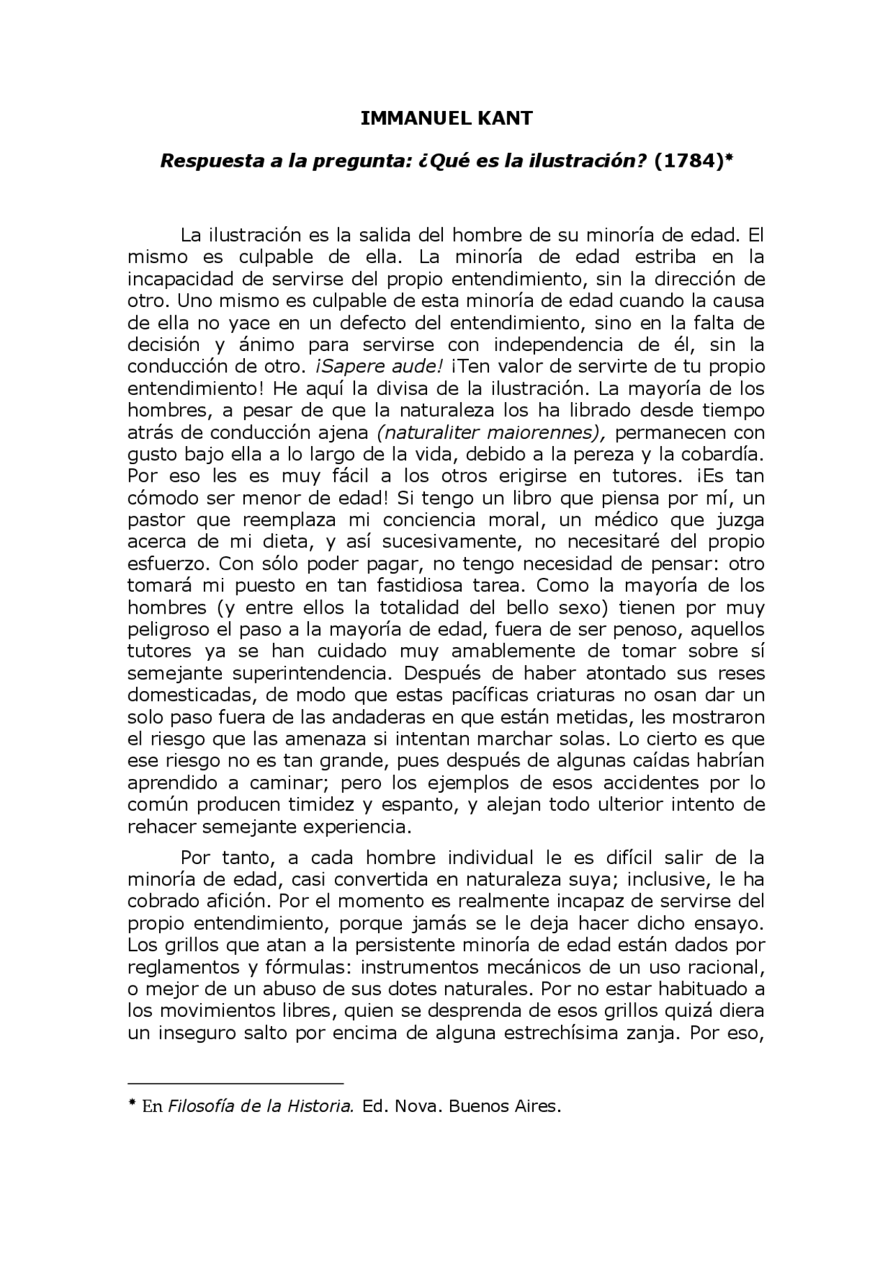 Immanuel Kant Monografías Ensayos De Filosofía Docsity