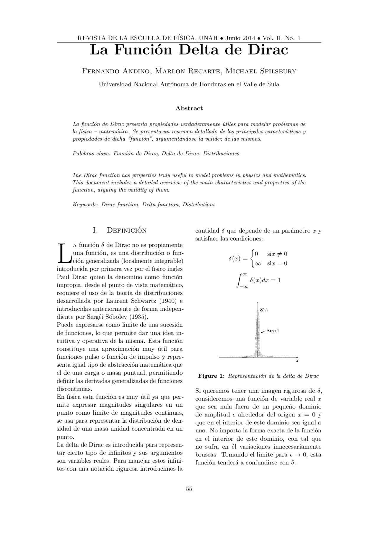 La Función Delta de Dirac | Esquemas y mapas conceptuales de Física | Docsity