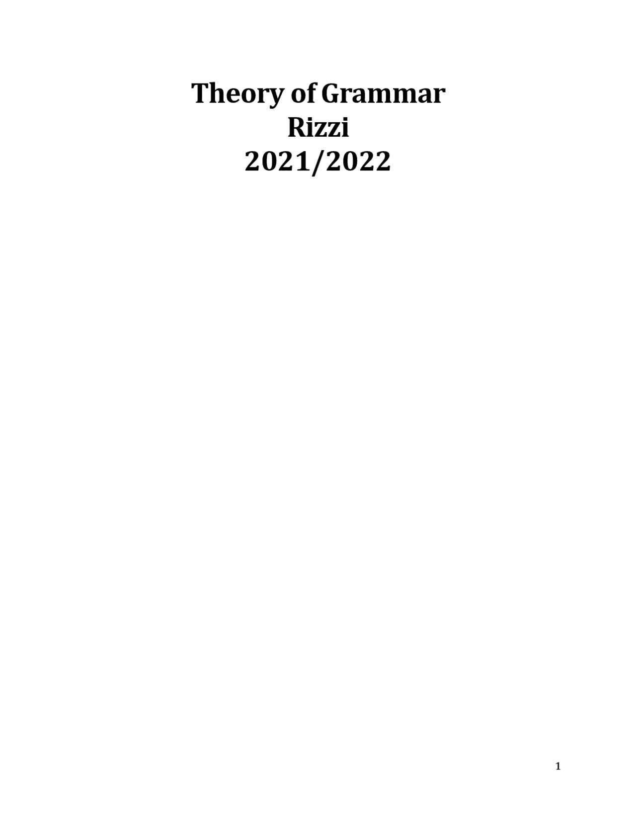 Theory Of Grammar Notes Notes De Grammaire Et Composition Docsity