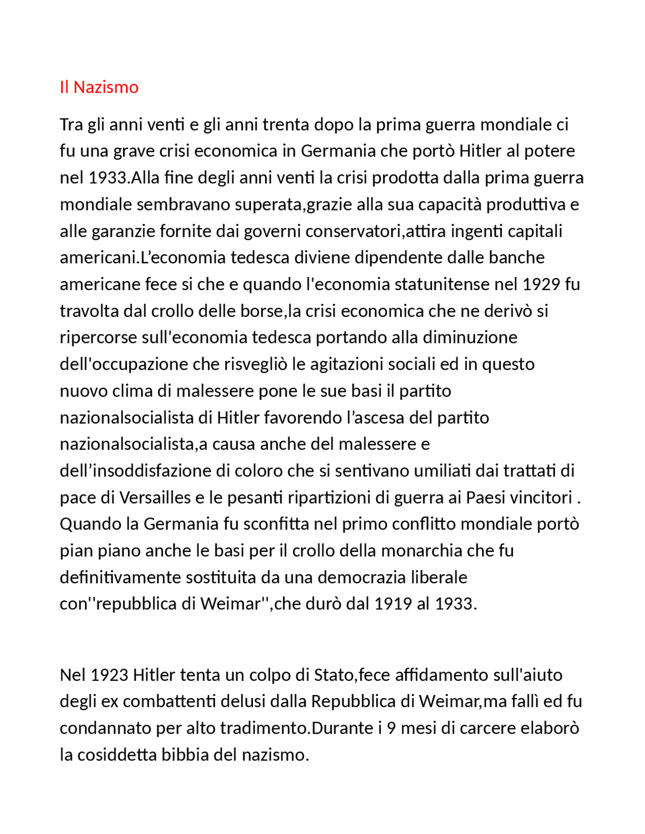 Storia Riassunto Del Nazismo Schemi E Mappe Concettuali Di Storia