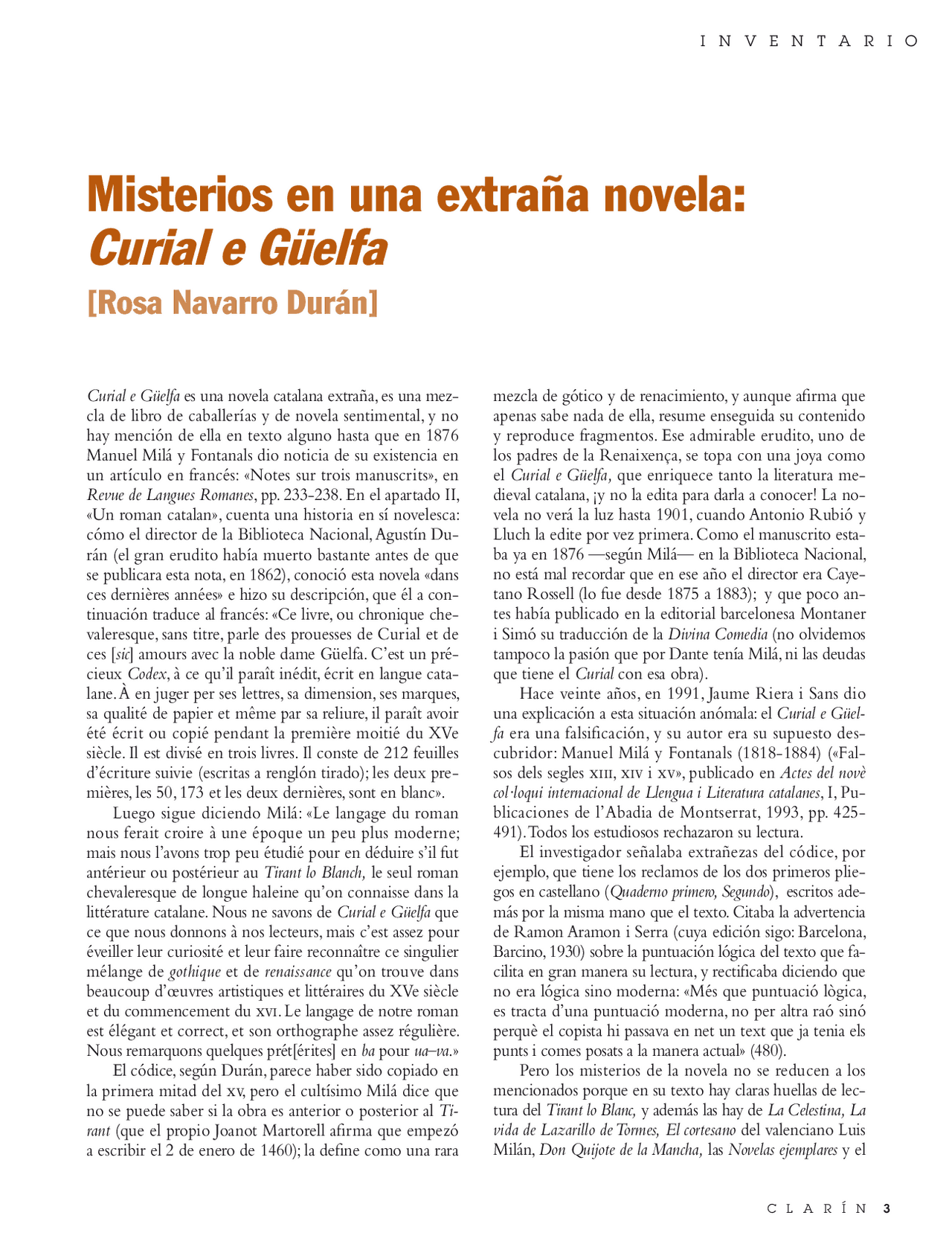 Curial e Güelfa | Apuntes de Historia | Docsity