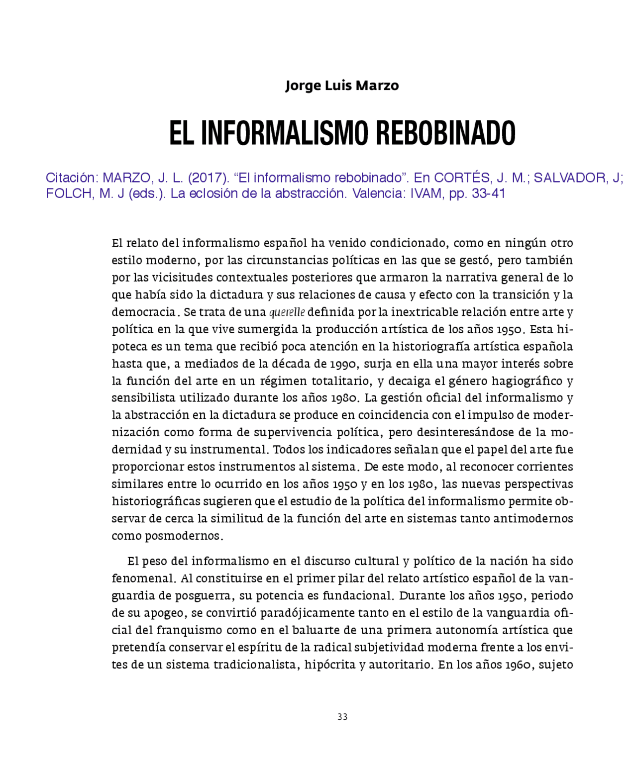 EL INFORMALISMO REBOBINADO | Apuntes de Arte | Docsity