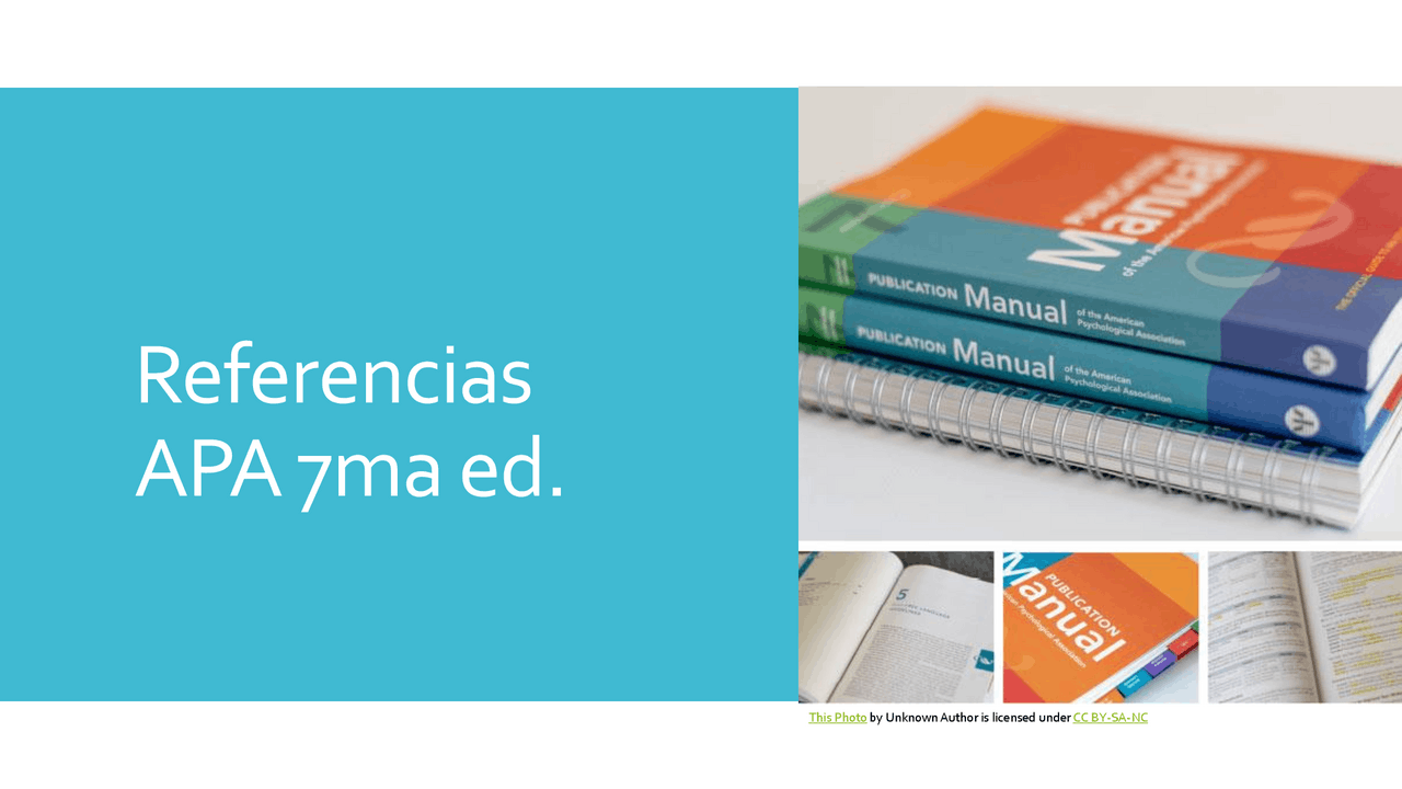 Referencias APA 7ma ed. | Schémas de Littérature | Docsity