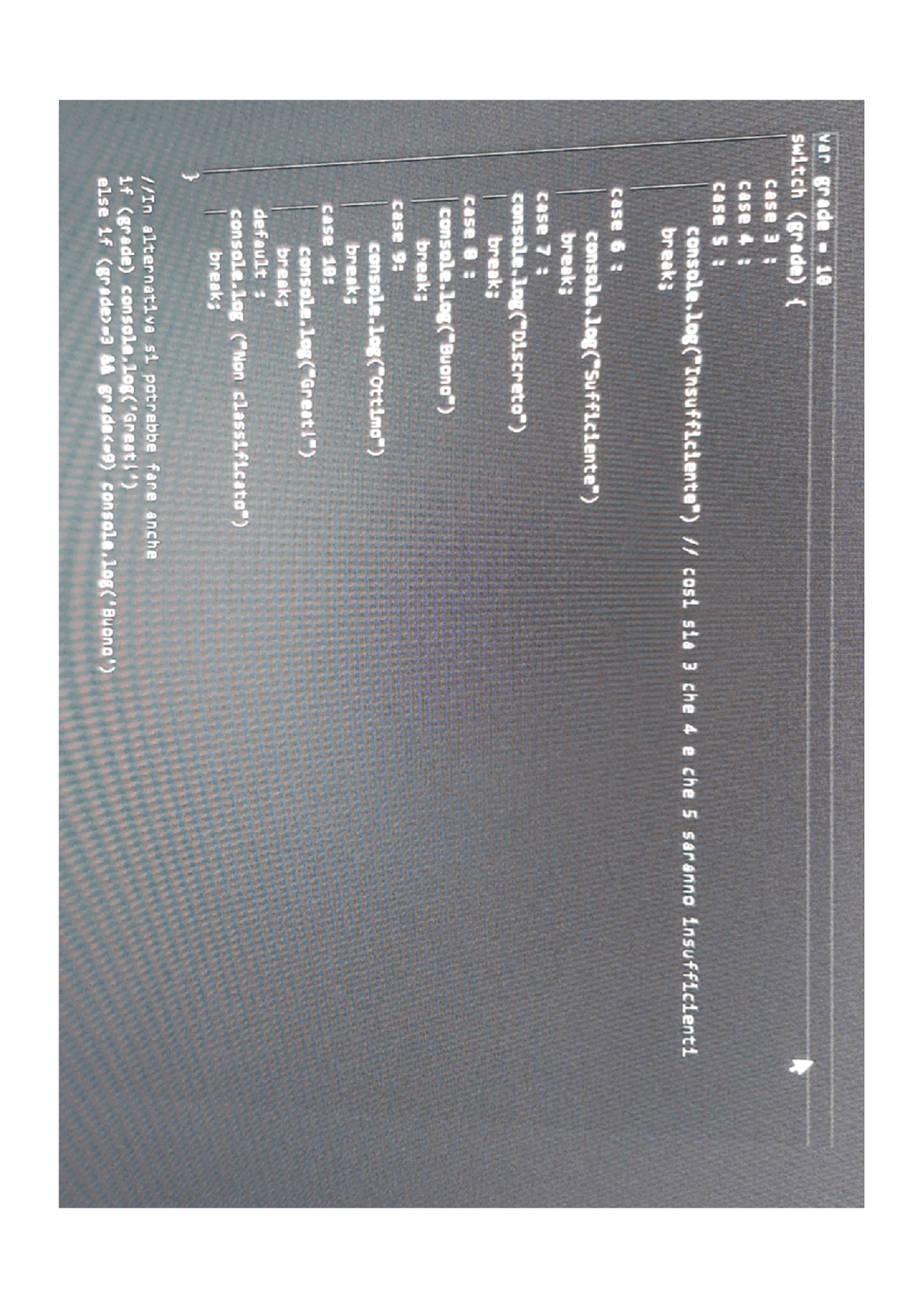 Programmazione informatica switch | Cheat Sheet Italian | Docsity