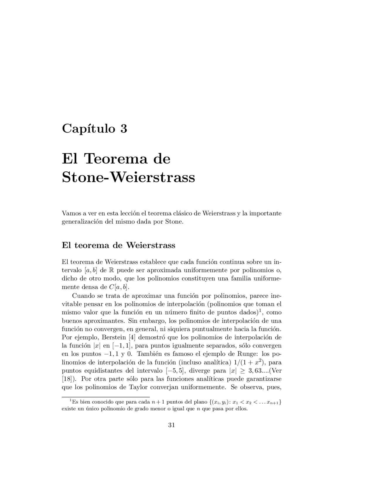 El Teorema de Stone-Weierstrass | Resúmenes de Álgebra | Docsity
