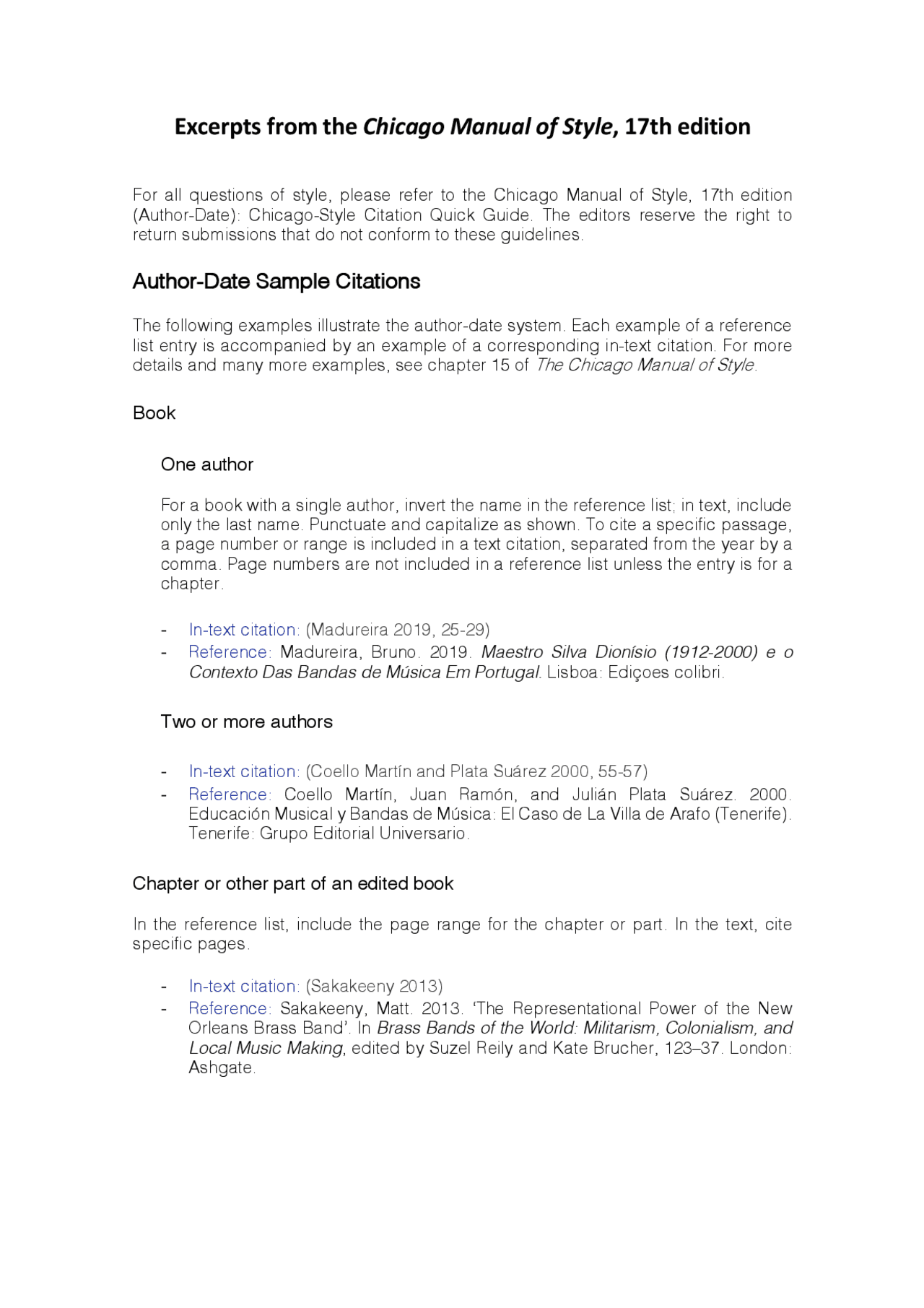 Excerpts from the Chicago Manual of Style, 17th edition | Apuntes de ...