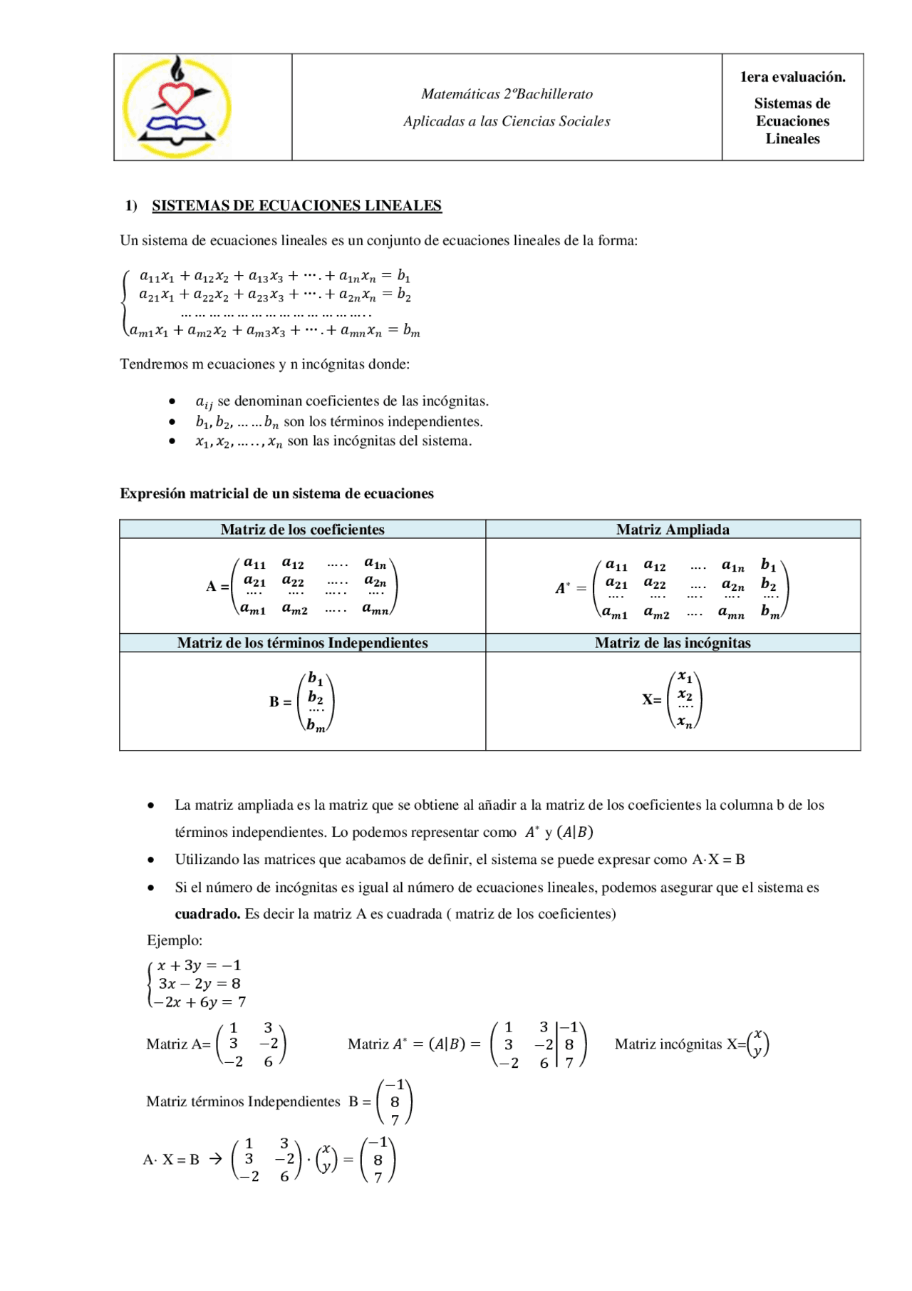 Sistemas De Ecuaciones Lineales Lectures De Calcul Docsity