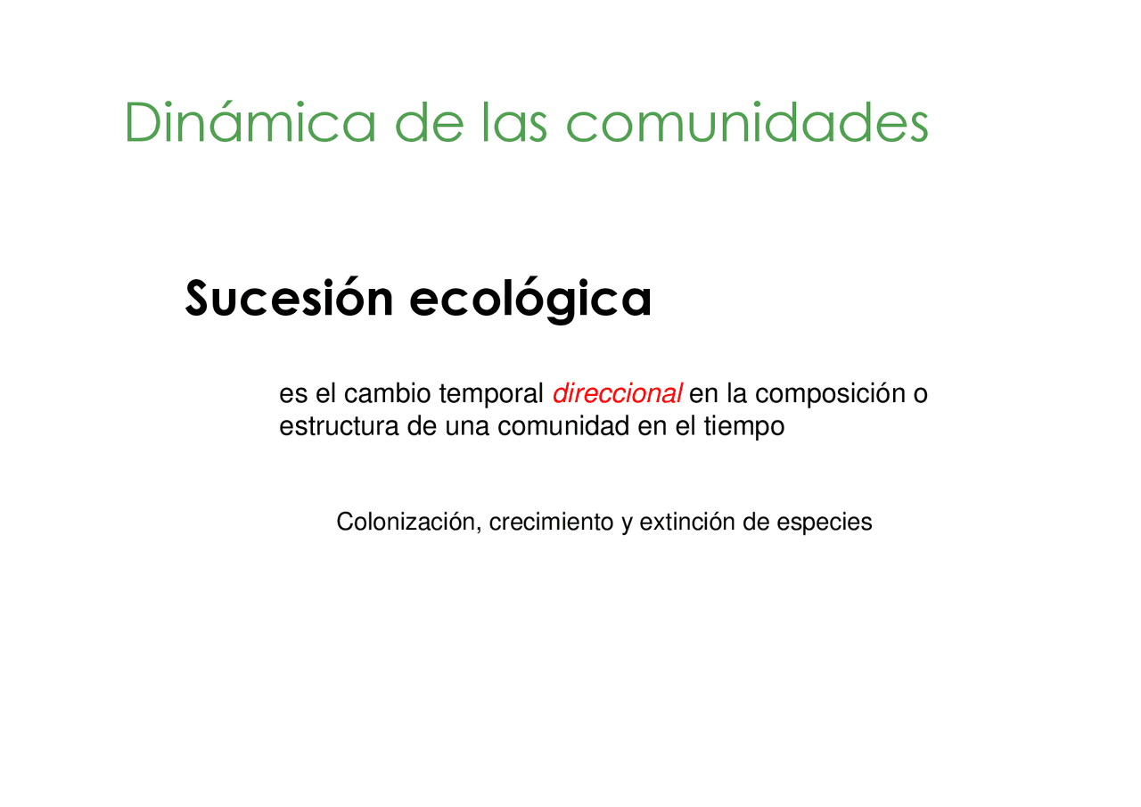 Sucesion Ecologica Monografías Ensayos De Ecología Docsity