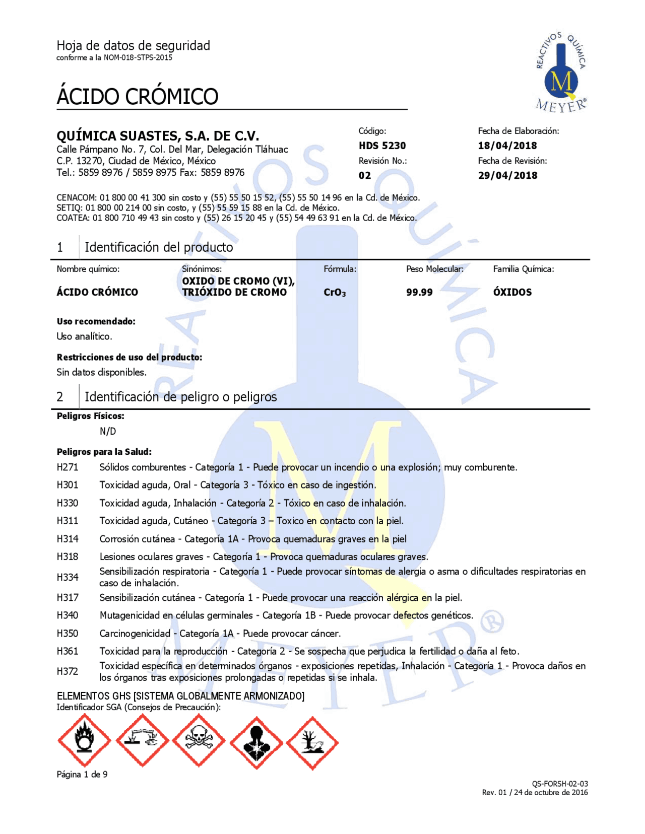 ÁCIDO CRÓMICO | Monografías, Ensayos de Química | Docsity