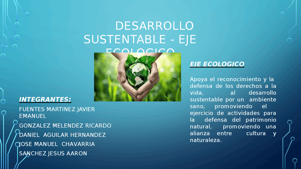 Eje ecológico; descripción, definición e importancia | Diapositivas de ...