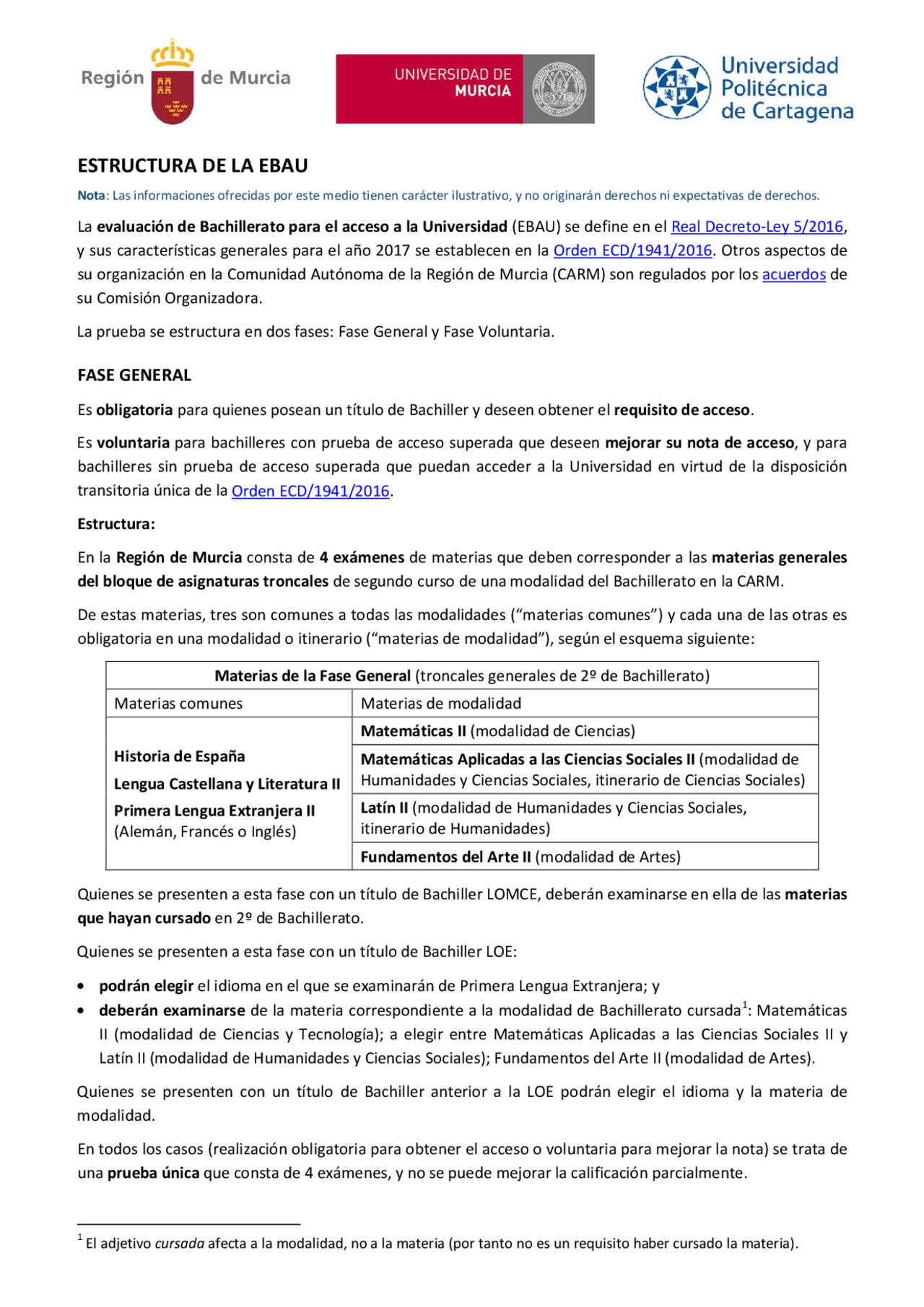 Estructura De La Ebau Apuntes De Ciencias Sociales Docsity