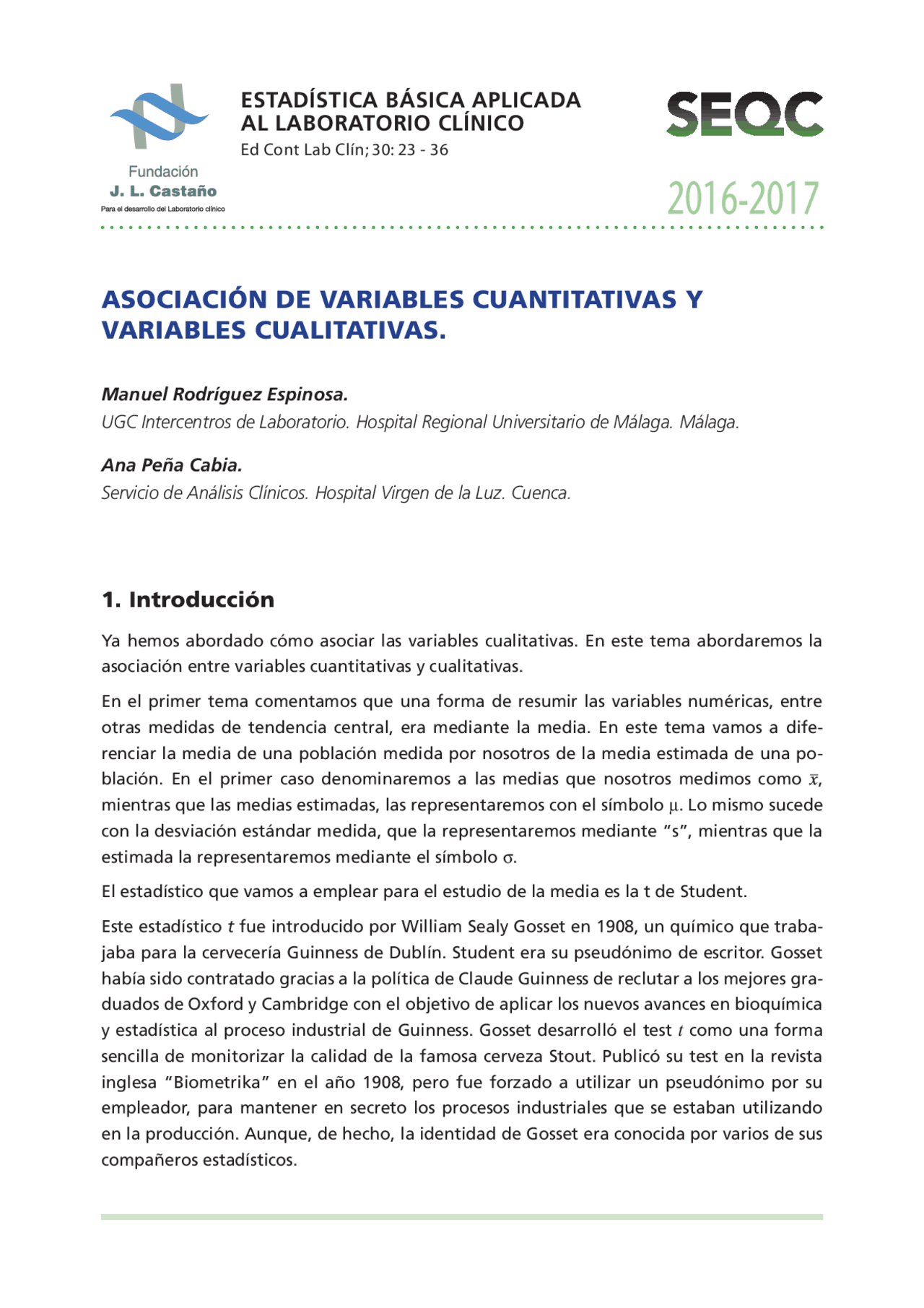 ASOCIACIÓN DE VARIABLES CUANTITATIVAS Y ... | Slides of Statistics | Docsity