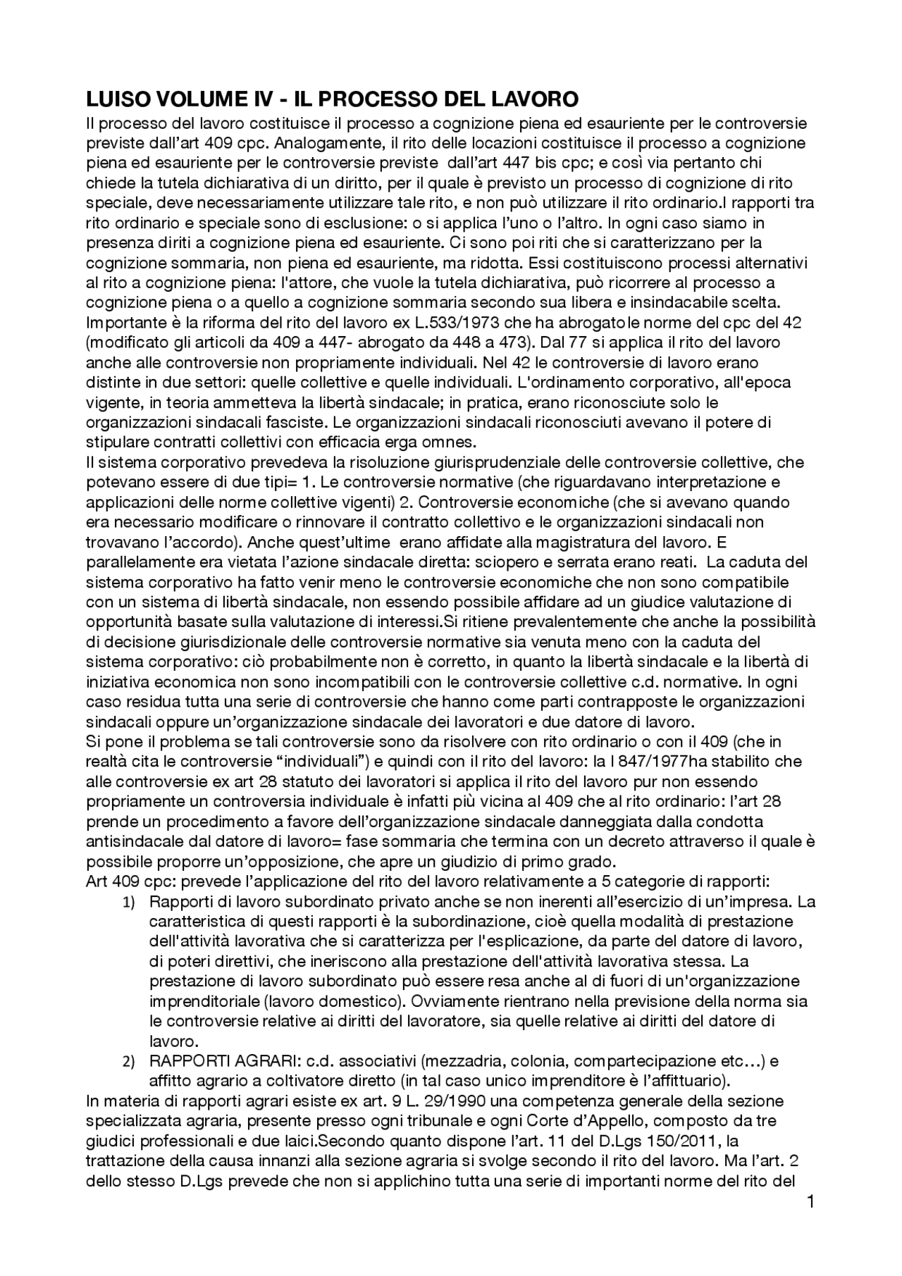 Procedura Civile Riassunti 1 Dispense Di Diritto Processuale Civile