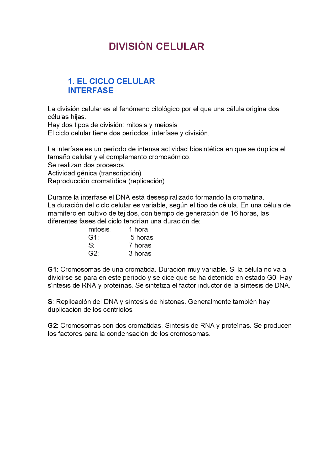 DivisiÓn Celular Monografías Ensayos De Genética Docsity