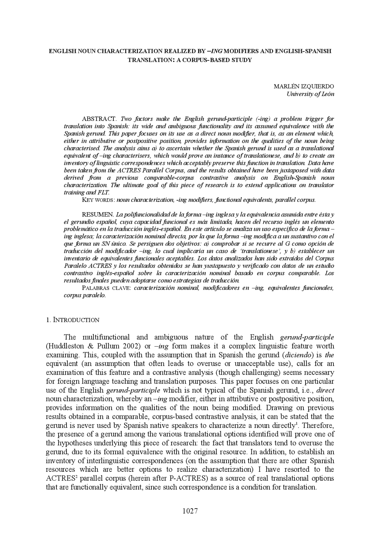 ing modifiers and english-spanish translation: a corpus-base ...