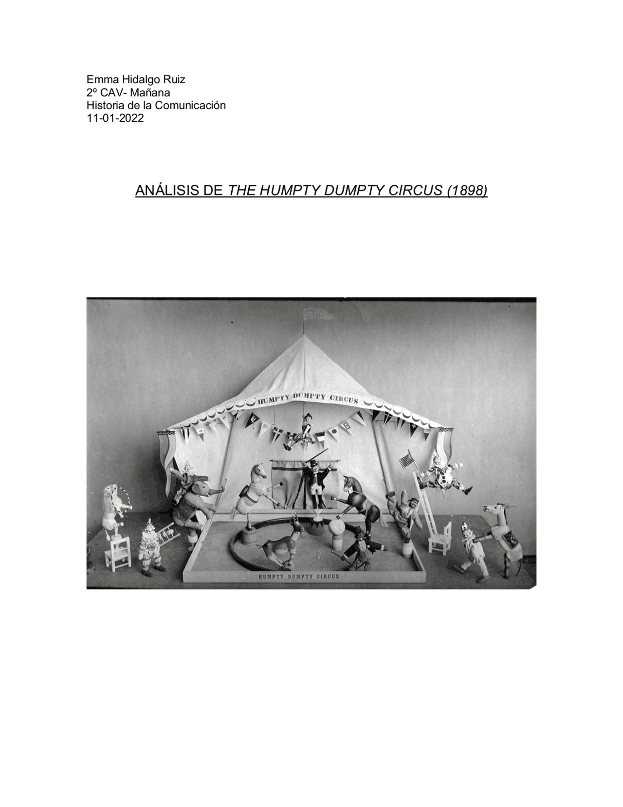 Humpty Dumpty Circus | High school final essays History | Docsity