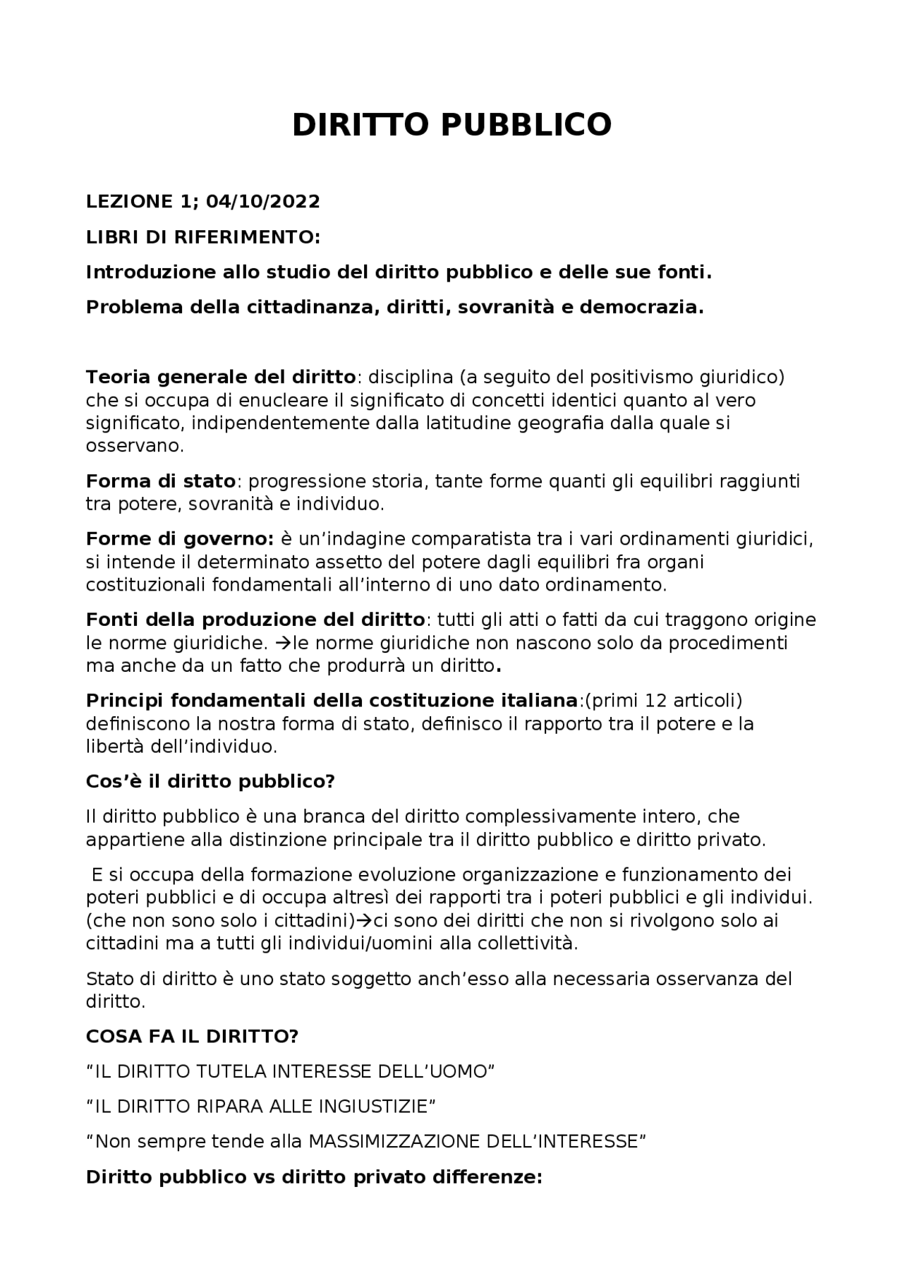Appunti Di Diritto Pubblico Appunti Di Diritto Pubblico Docsity