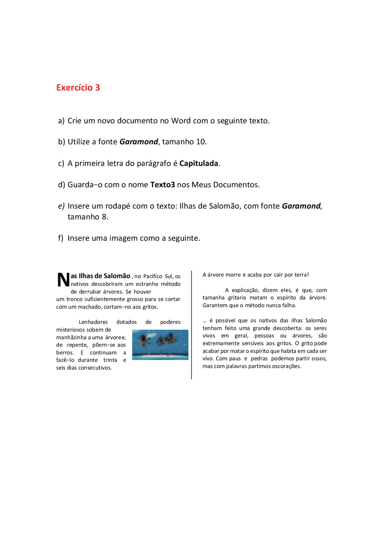 Formatação Microsoft Word Exercícios Português Gramática