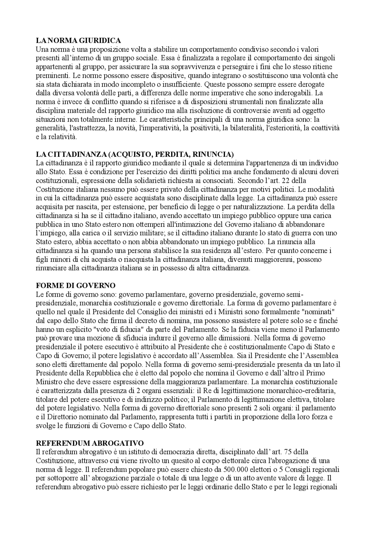 Paniere RISPOSTE APERTE Istituzioni Diritto Pubblico | Panieri di ...