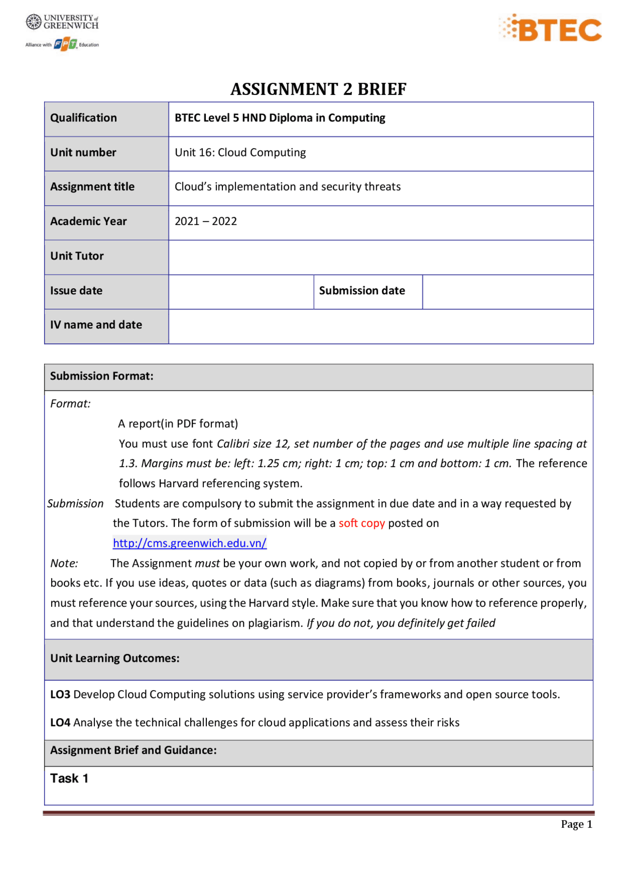 Assignment 2 Cloud Computing Fpt Assignments Programming For