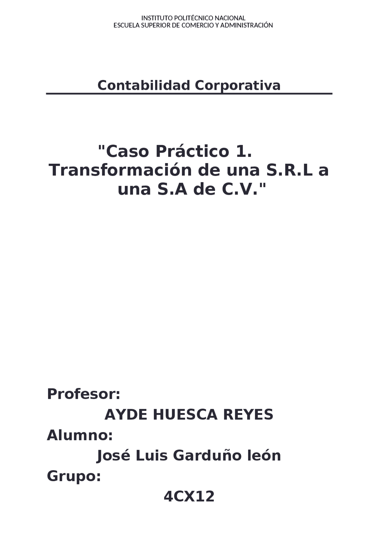 Caso Practico 1 Caso Practico 1 Exercices De Comptabilité Docsity