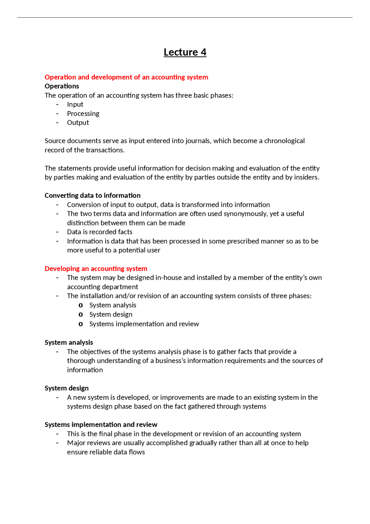 Lecture Notes 4 Acct1101 Lecture Notes Accounting Docsity