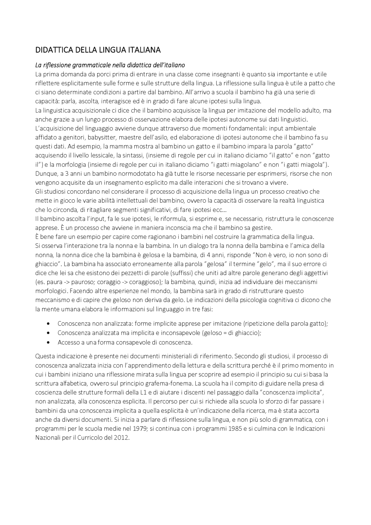 Appunti Didattica Della Lingua Italiana Appunti Di Linguistica Docsity