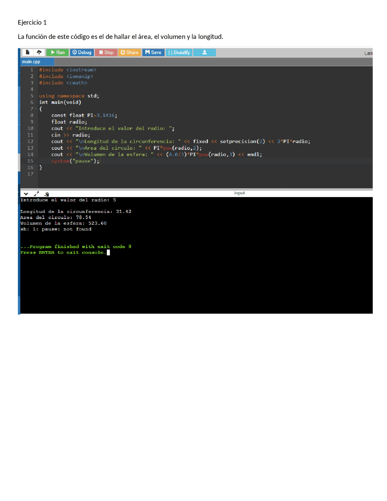 EJERCICIOS CODIGOS C++ | Ejercicios de Informática | Docsity