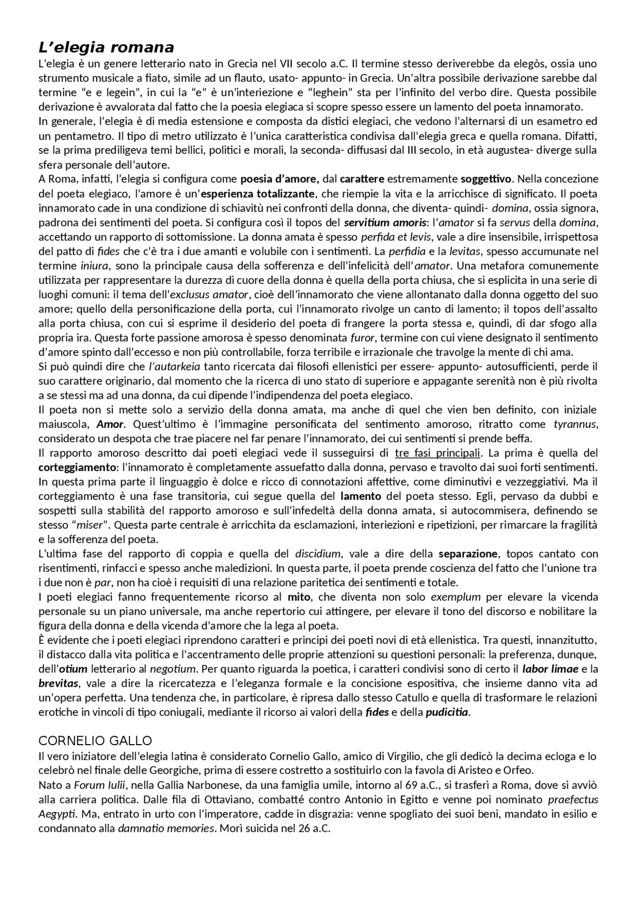 Elegia romana: Cornelio Gallo, Albio Tibullo, Sesto Properzio e Ovidio ...