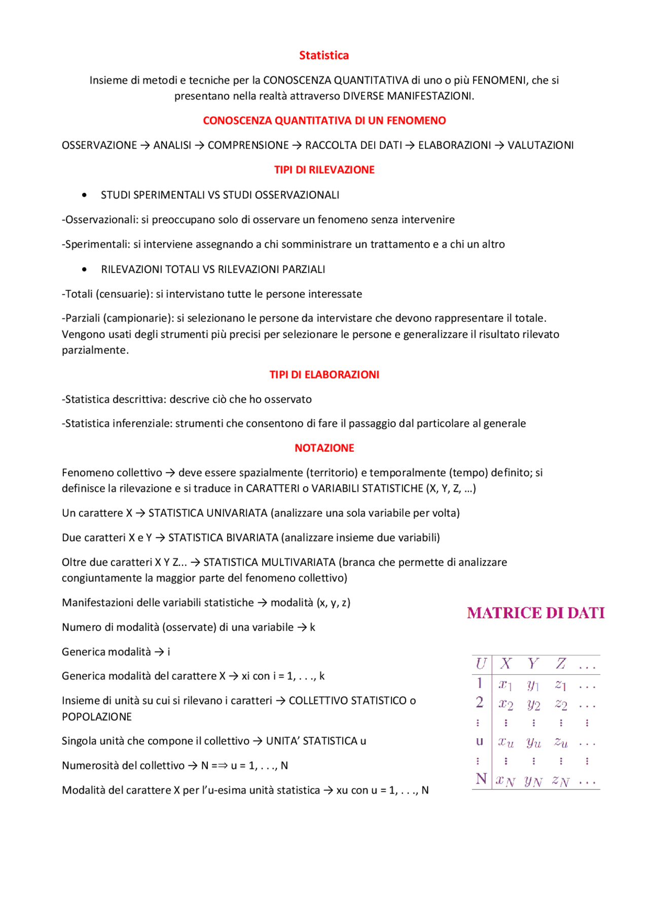 Appunti Statistica Descrittiva Scienze Politiche A E Appunti Di