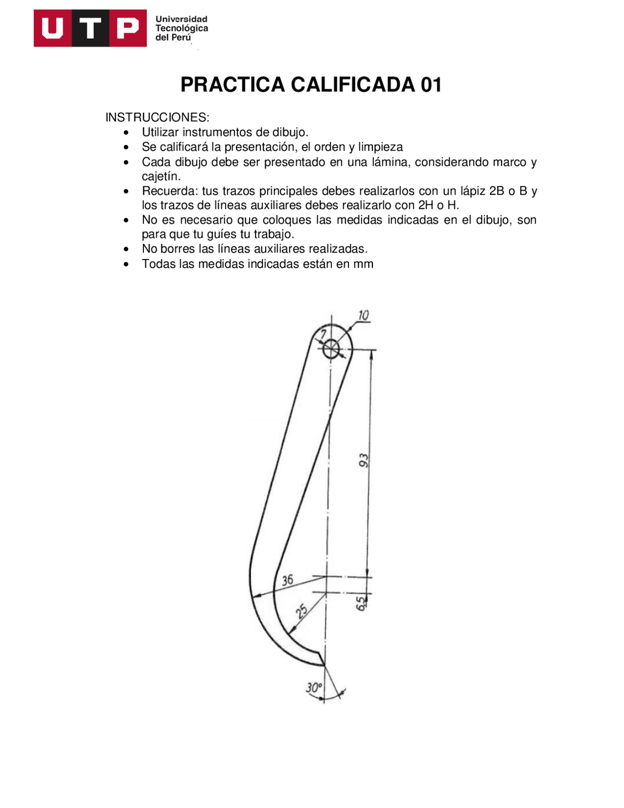 Practica Calificada 1 Exámenes De Dibujo Técnico Docsity