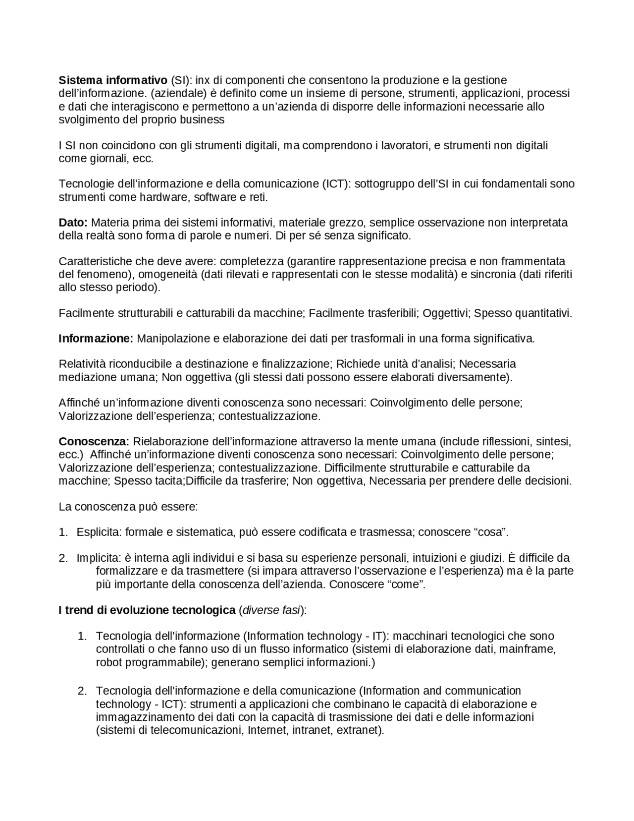 Esame Parziale Informatica Appunti Di Sistemi Informativi Docsity