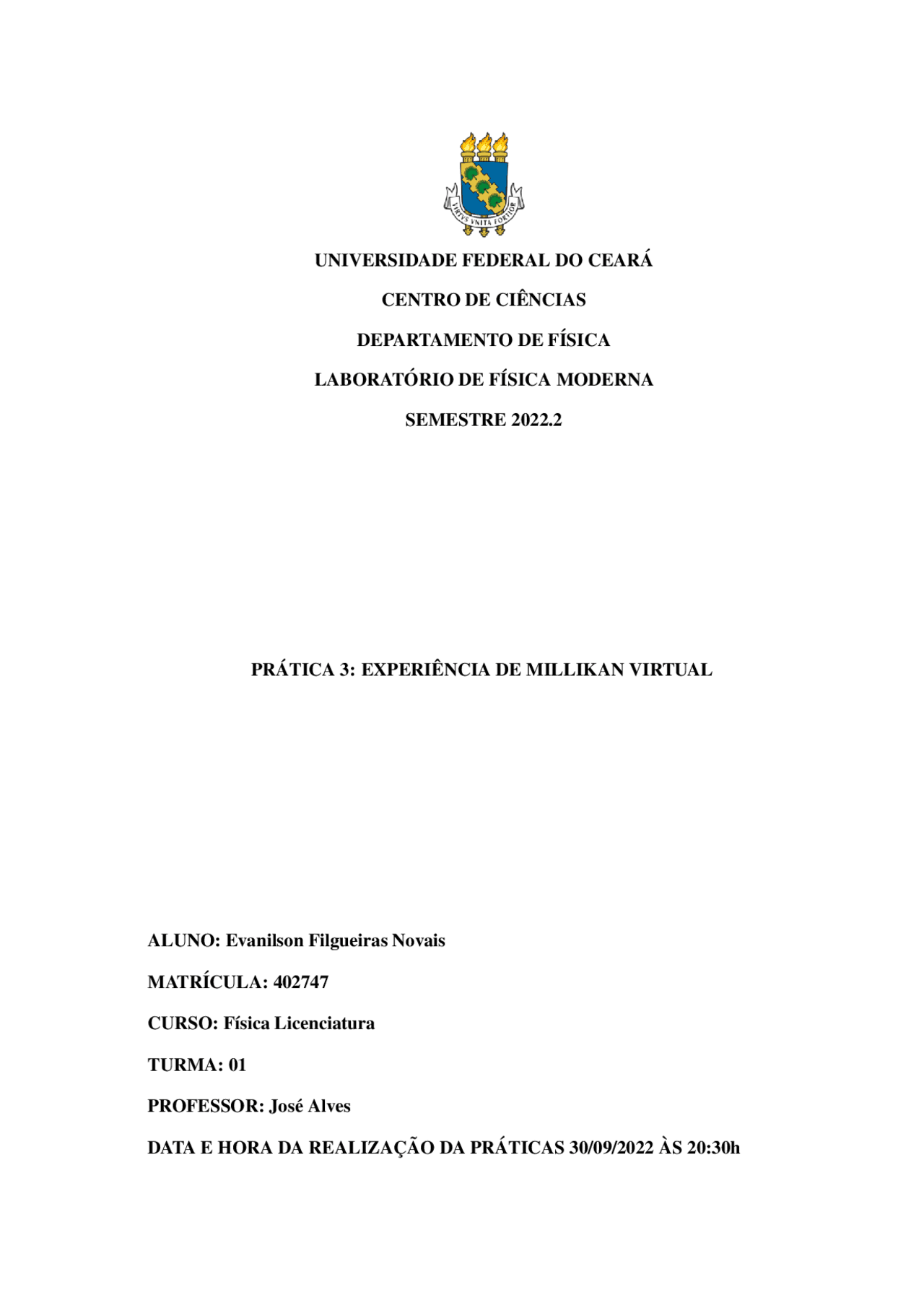 Relatório De Física Moderna Experimento Virtual Trabalhos Física