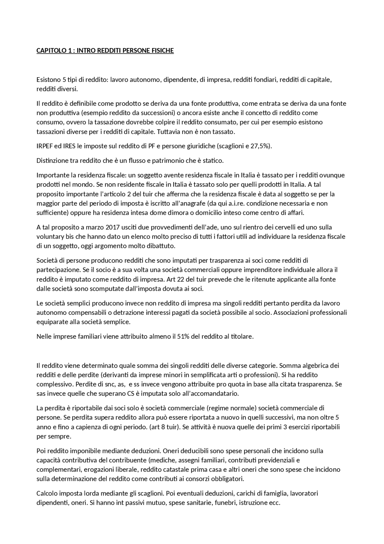 Tributario Parte Speciale Schemi E Mappe Concettuali Di Diritto Docsity
