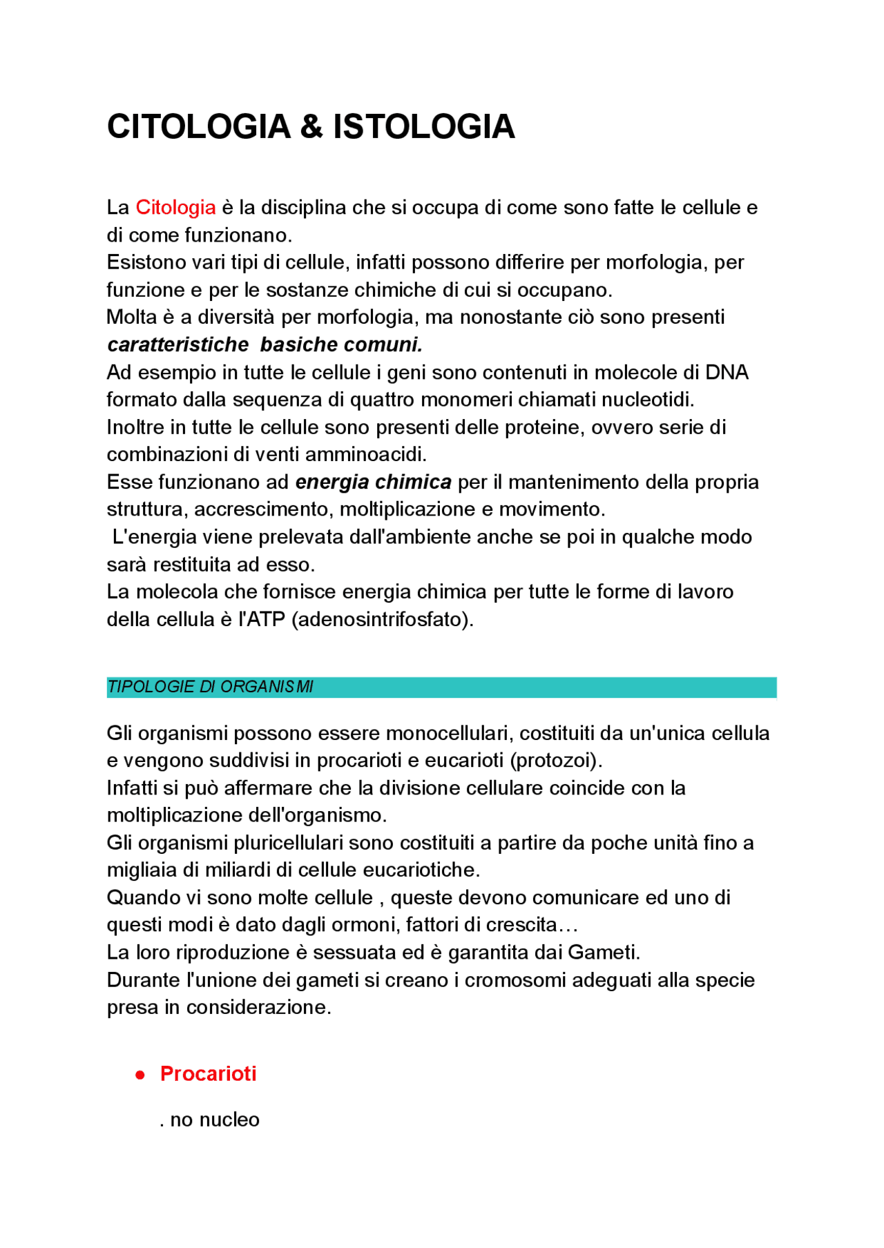 La cellula e i microscopi | Schemi e mappe concettuali di Istologia ...