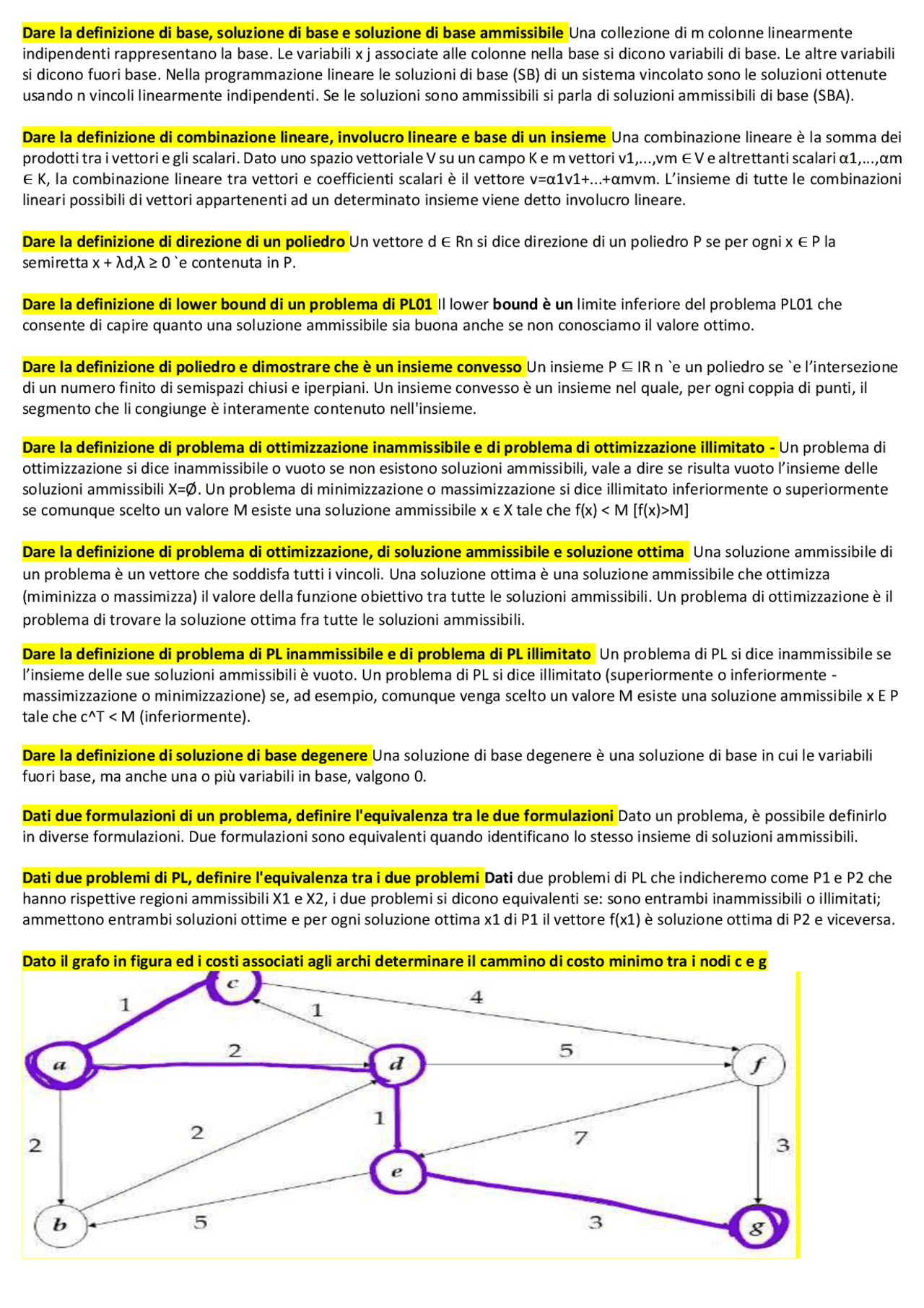 Ricerca operativa - Risposte Aperte per ogni Lezione - COMPLETO ...