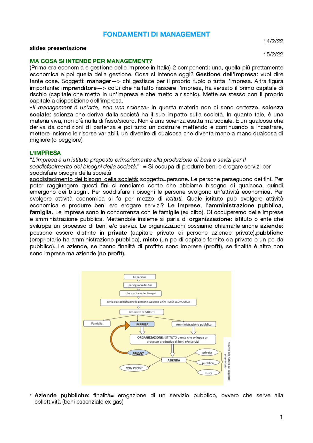 Management Prof Simeoni Appunti Di Management Analysis And Systems