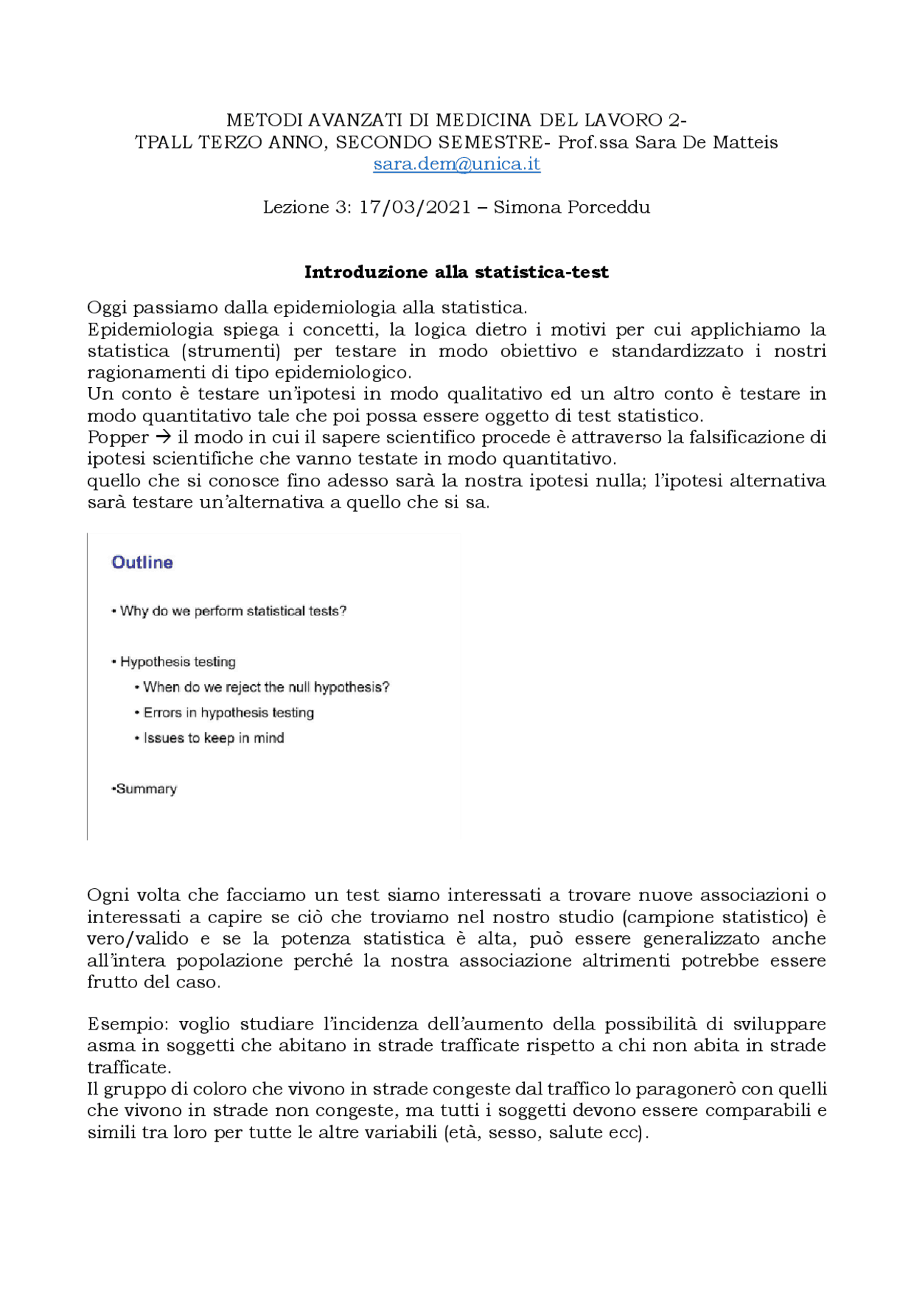 Statistica Generale Parte 3 Appunti Di Statistica Docsity