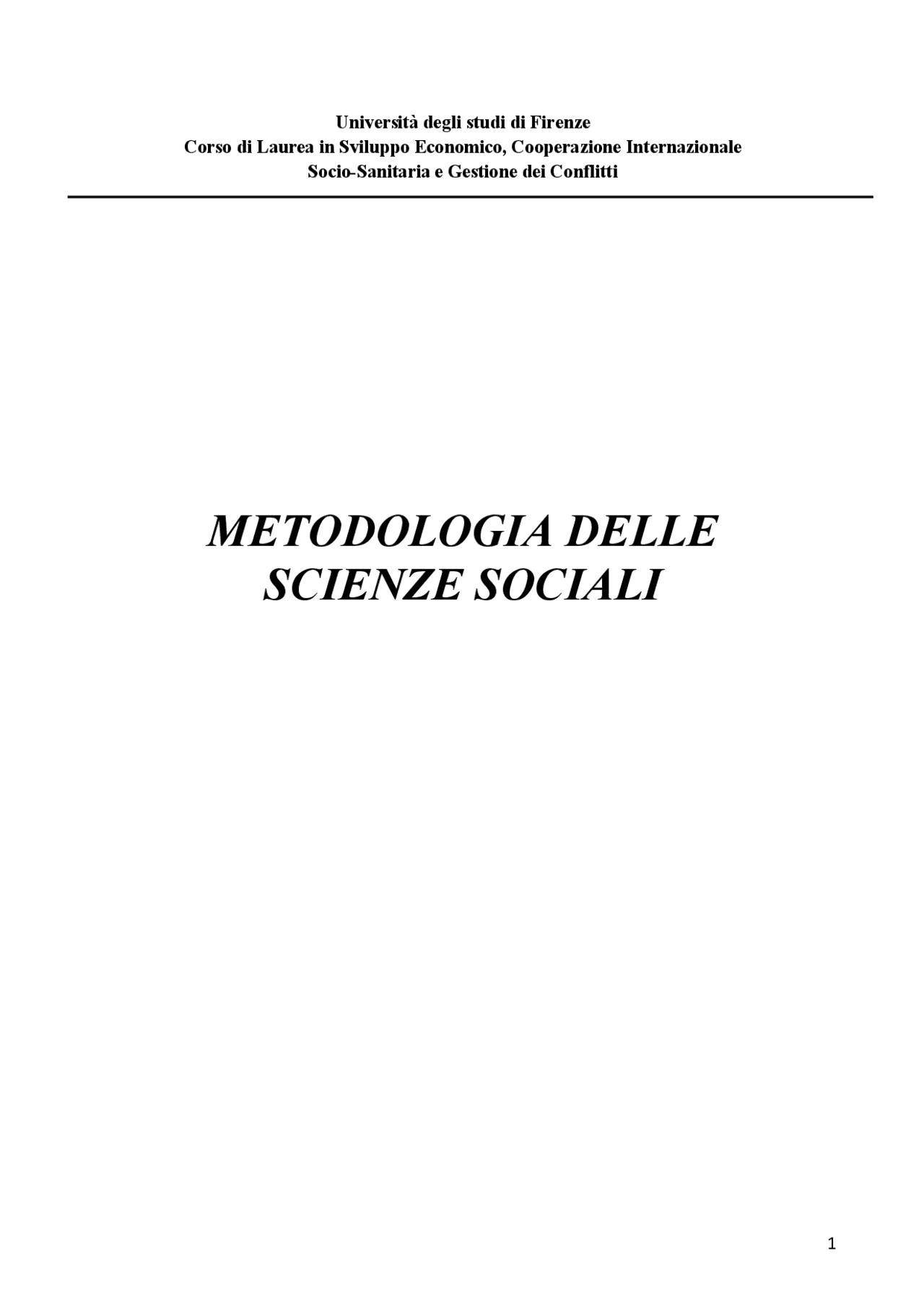 Appunti Metodologia Delle Scienze Sociali Appunti Di Metodologia