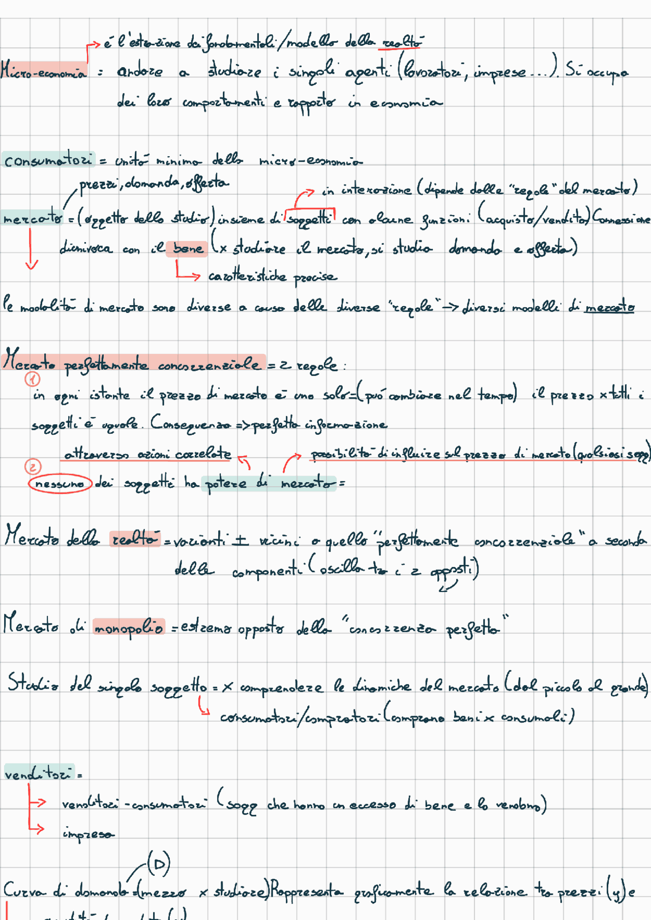 Domanda, offerta ed equilibrio | Schemi e mappe concettuali di ...