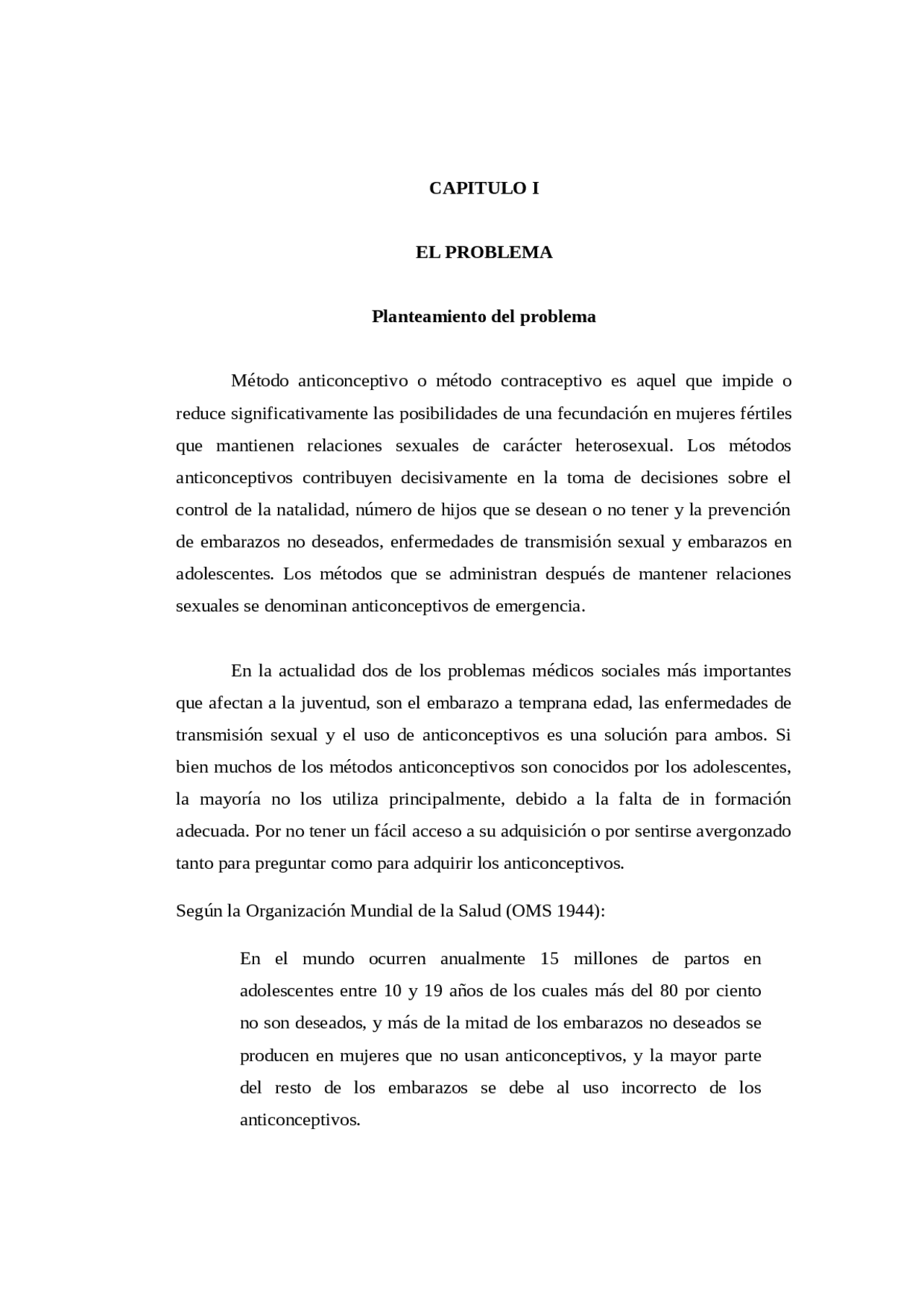 Metodos Anticonceptivos Tesis De Medicina Preventiva Docsity