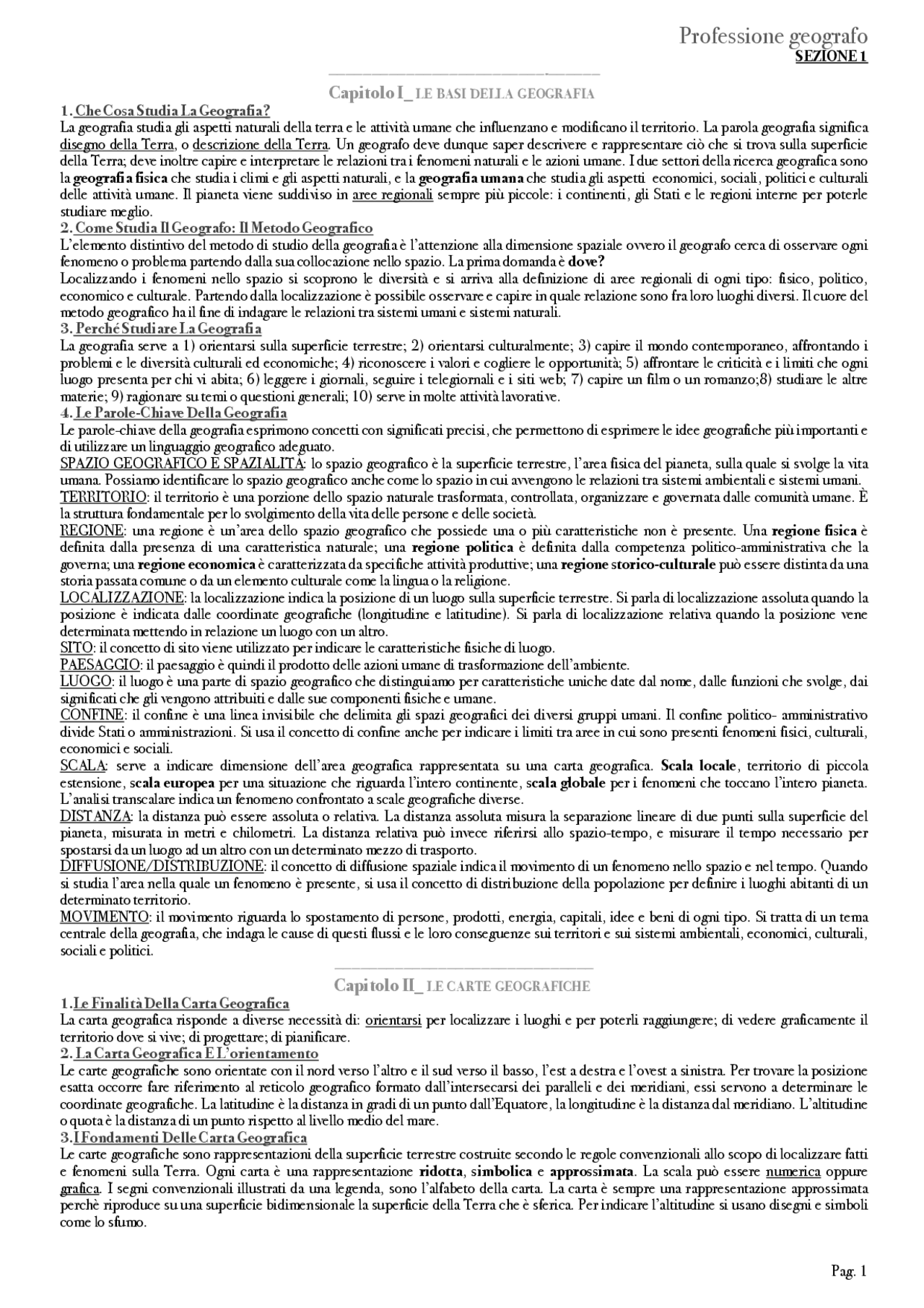 Riassunto Professione Geografo Appunti Di Geografia Docsity